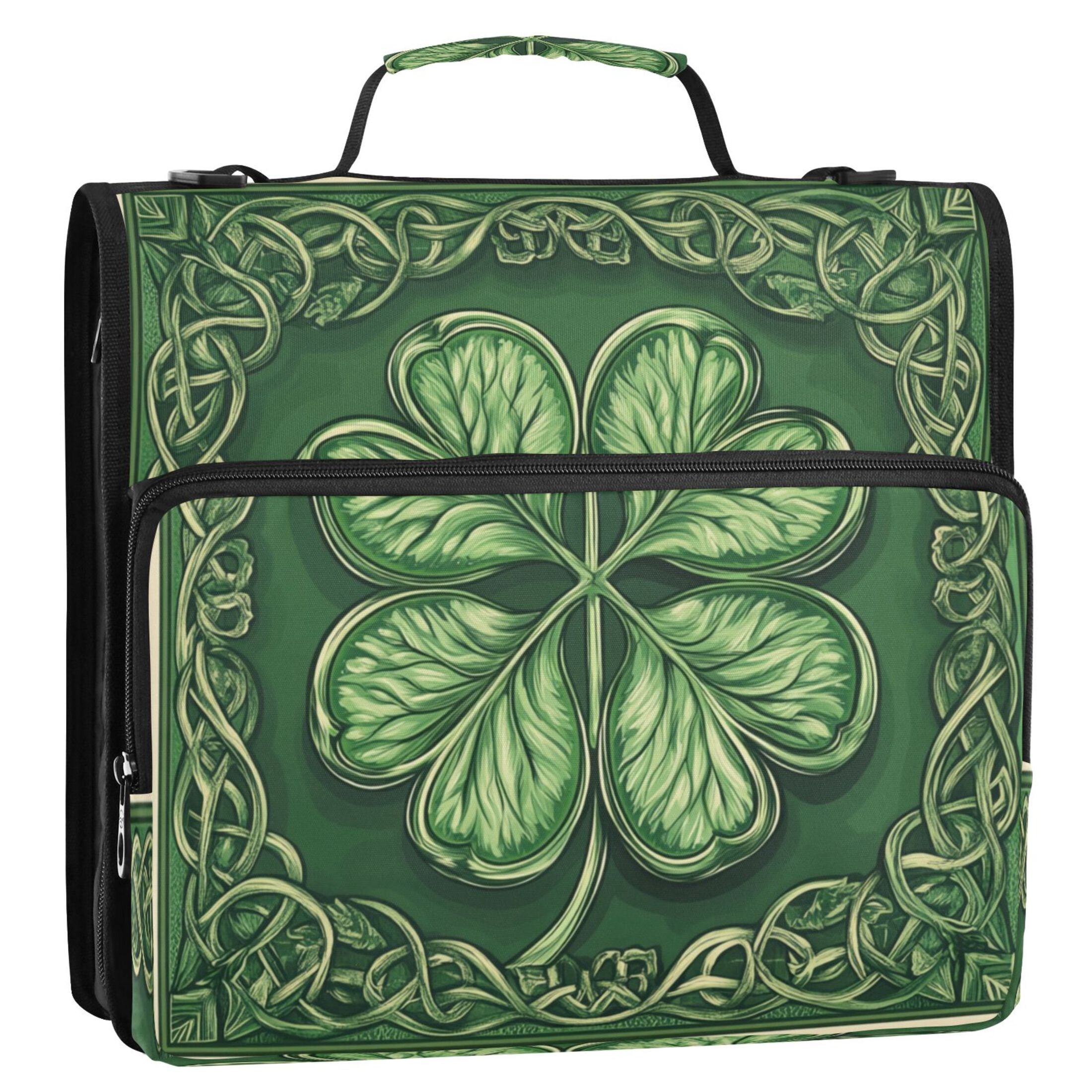 WOBOGO Four Leaves Clover Ring Binder Bag 1.5in Folder Organizer with ...
