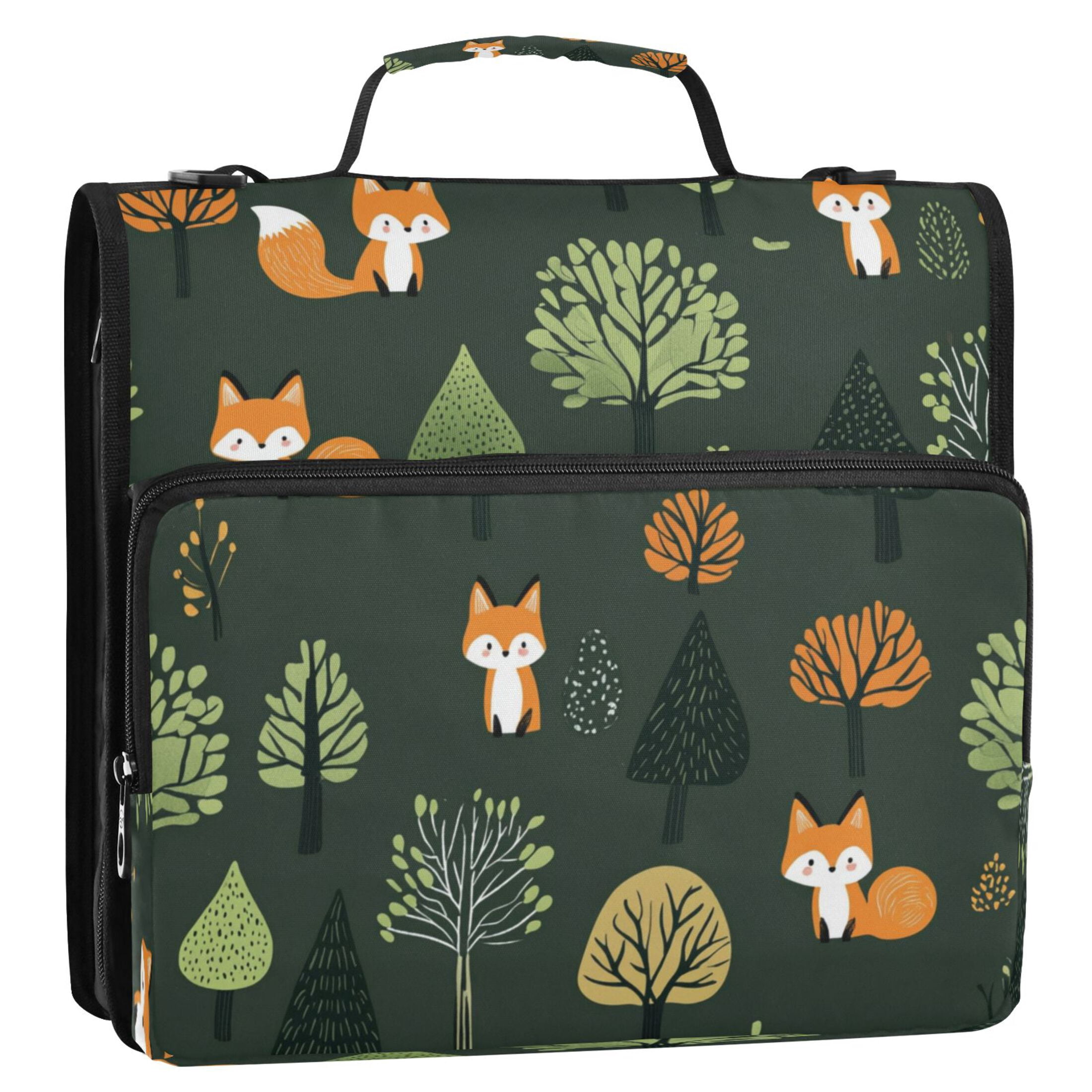 WOBOGO Foxes in The Forest Ring Binder Bag 1.5in Folder Organizer with ...