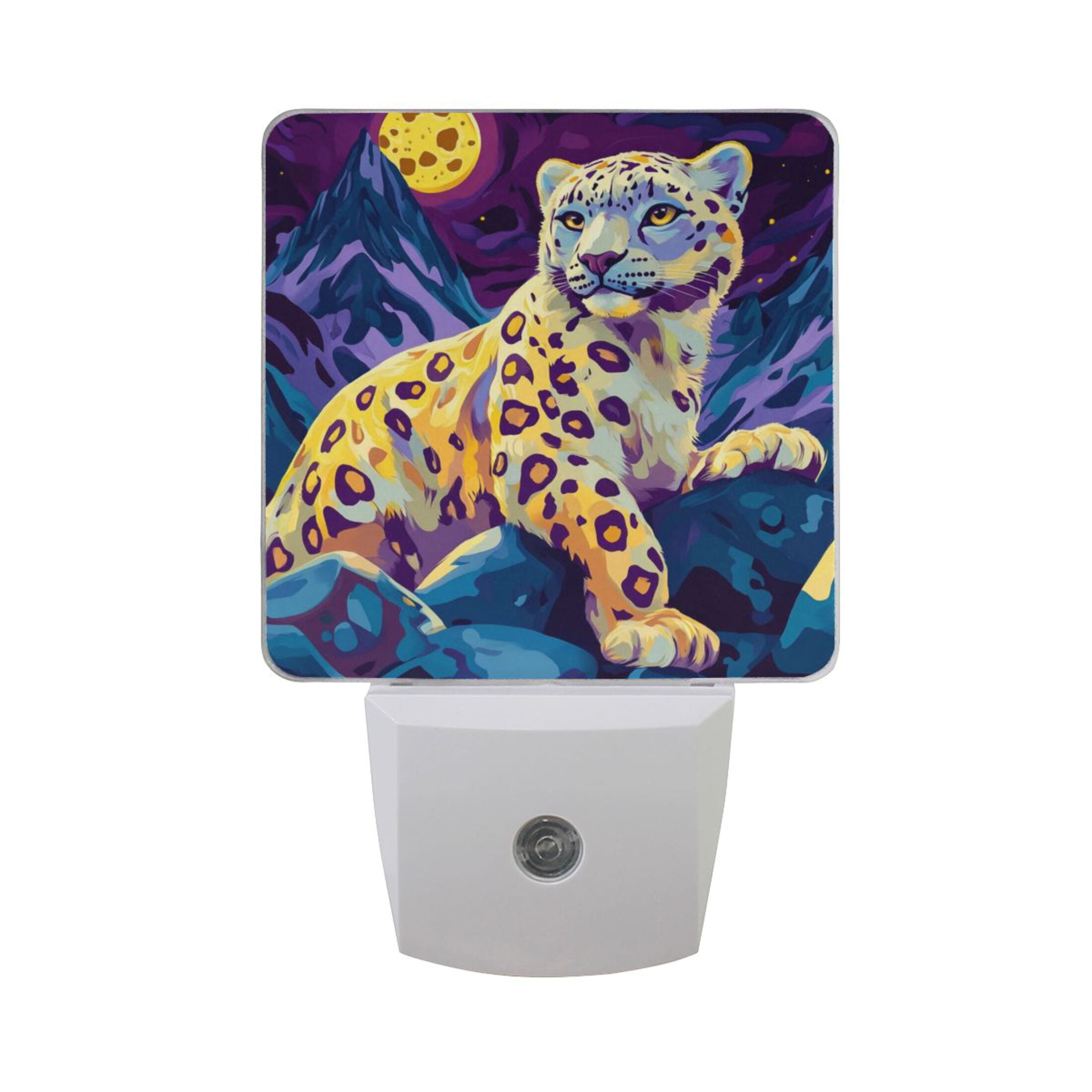WOBOGO Full Moon Snow Leopard LED Night Light 2 Pcs Set 0.5 Watt Wall ...