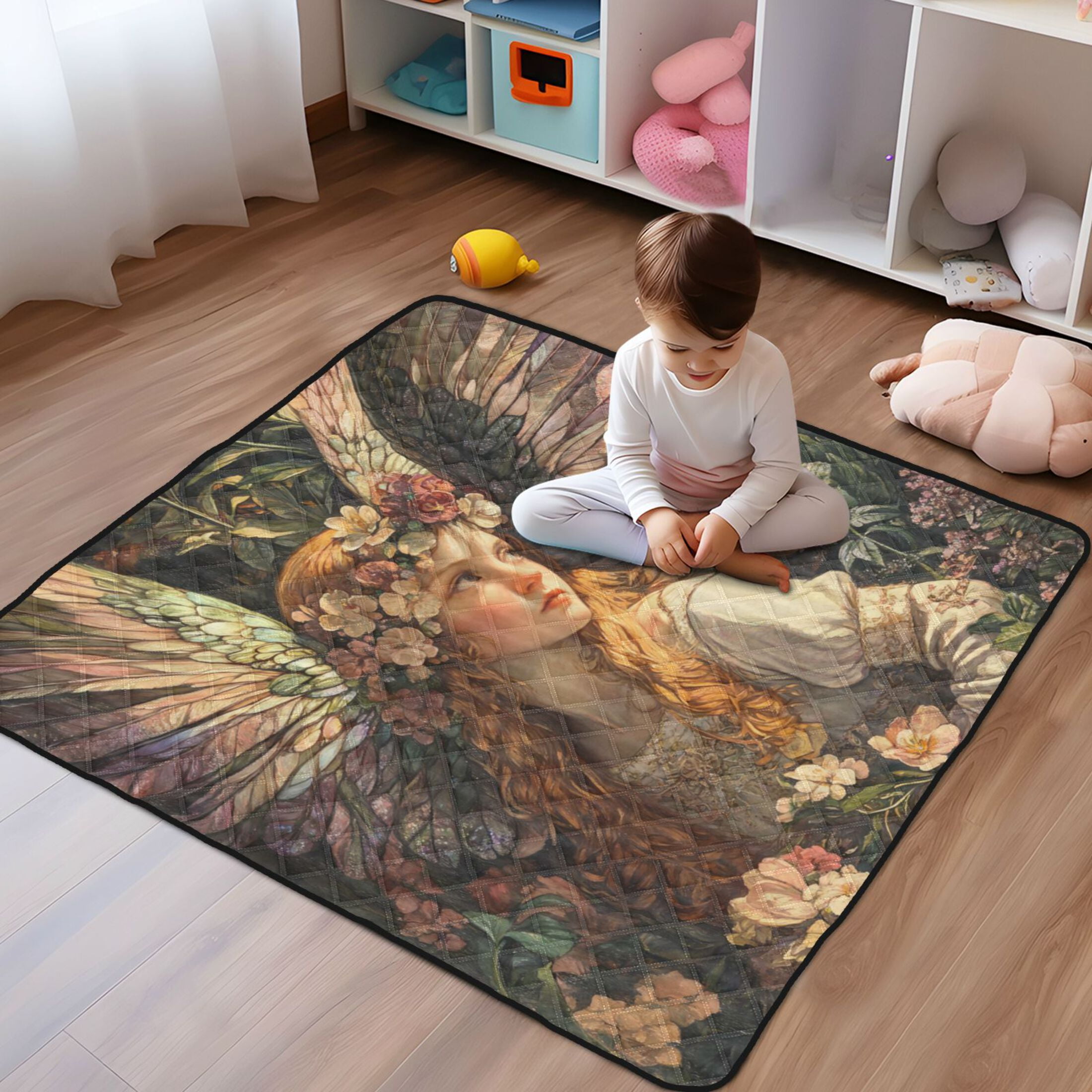 WOBOGO Garden Angels Baby Playmats Extra Large Waterproof Rollable ...
