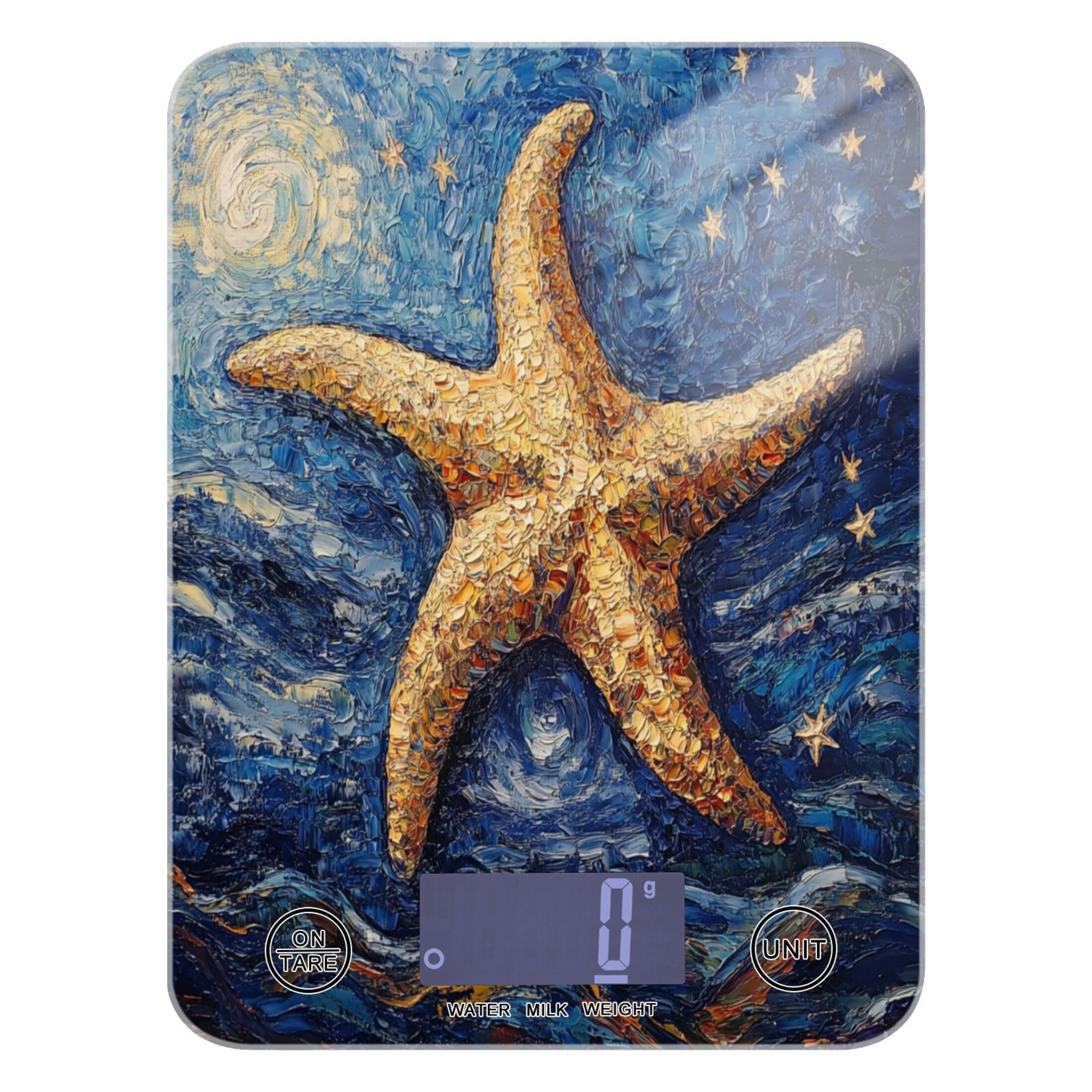 WOBOGO Giant Starfish Oil Painting Kitchen Scale Digital Gram and Ounce ...