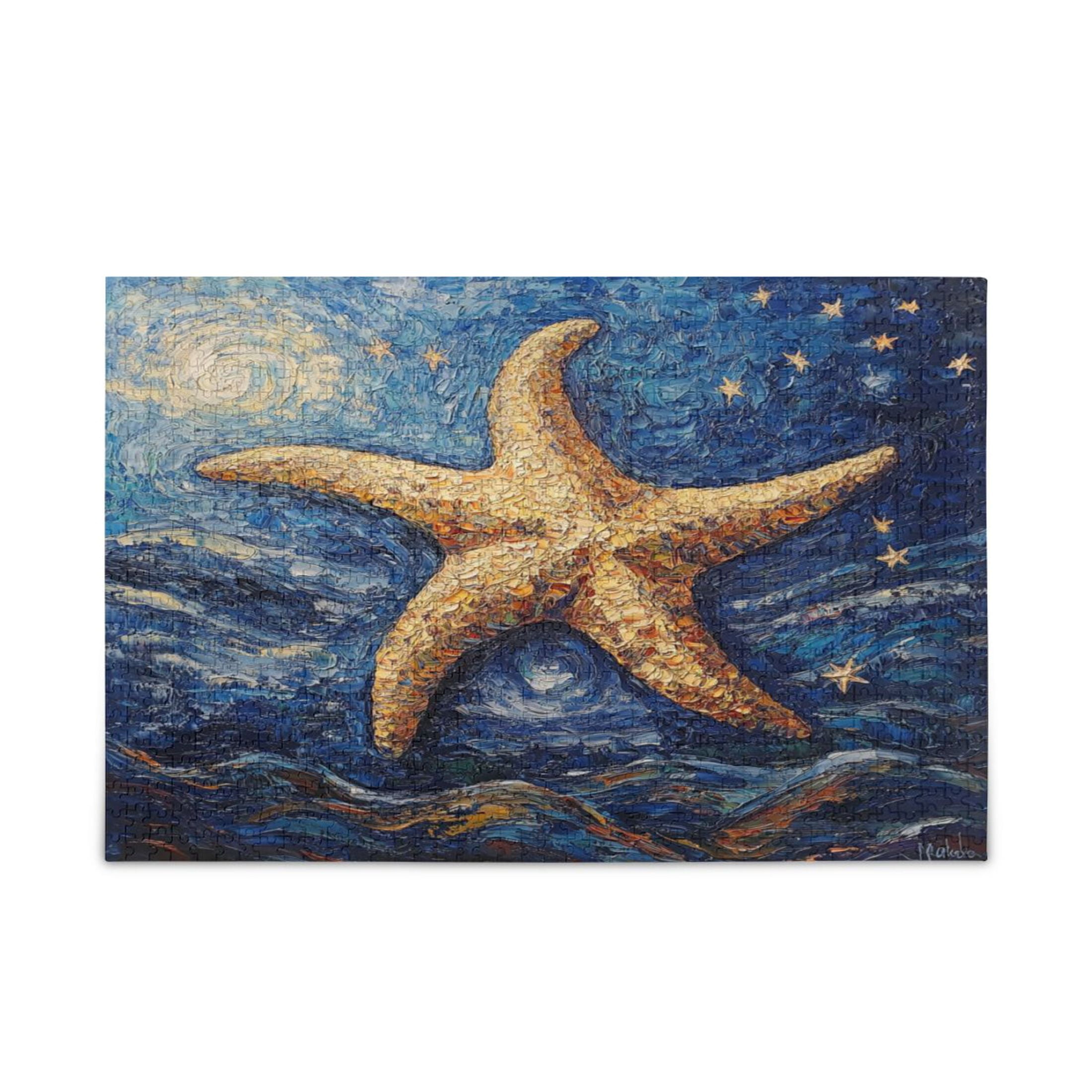 WOBOGO Giant Starfish Oil Painting Puzzle Challenge 500 Piece Jigsaw ...
