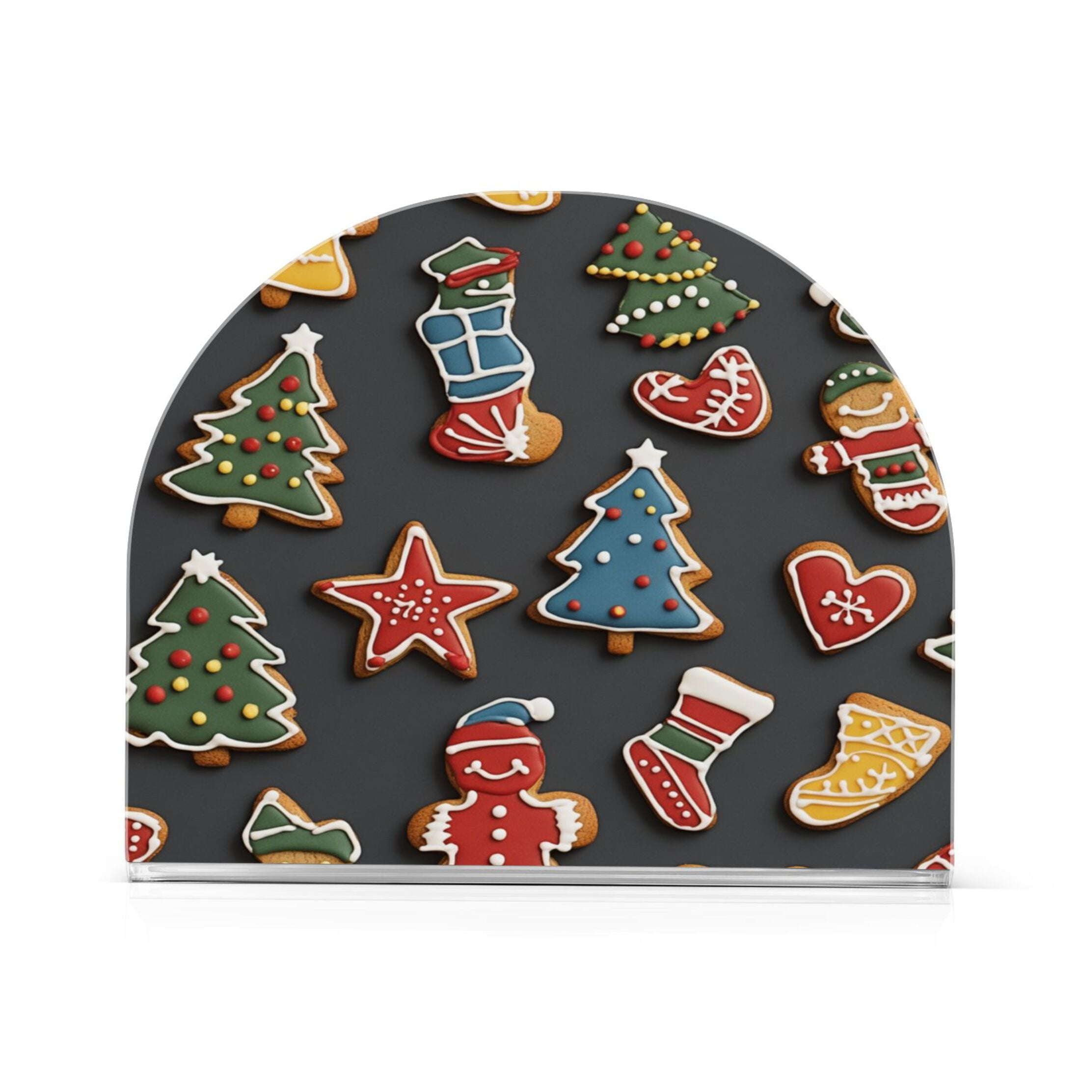 WOBOGO Gingerbread Man and Candy Clear Acrylic Napkin Holder Kitchen ...
