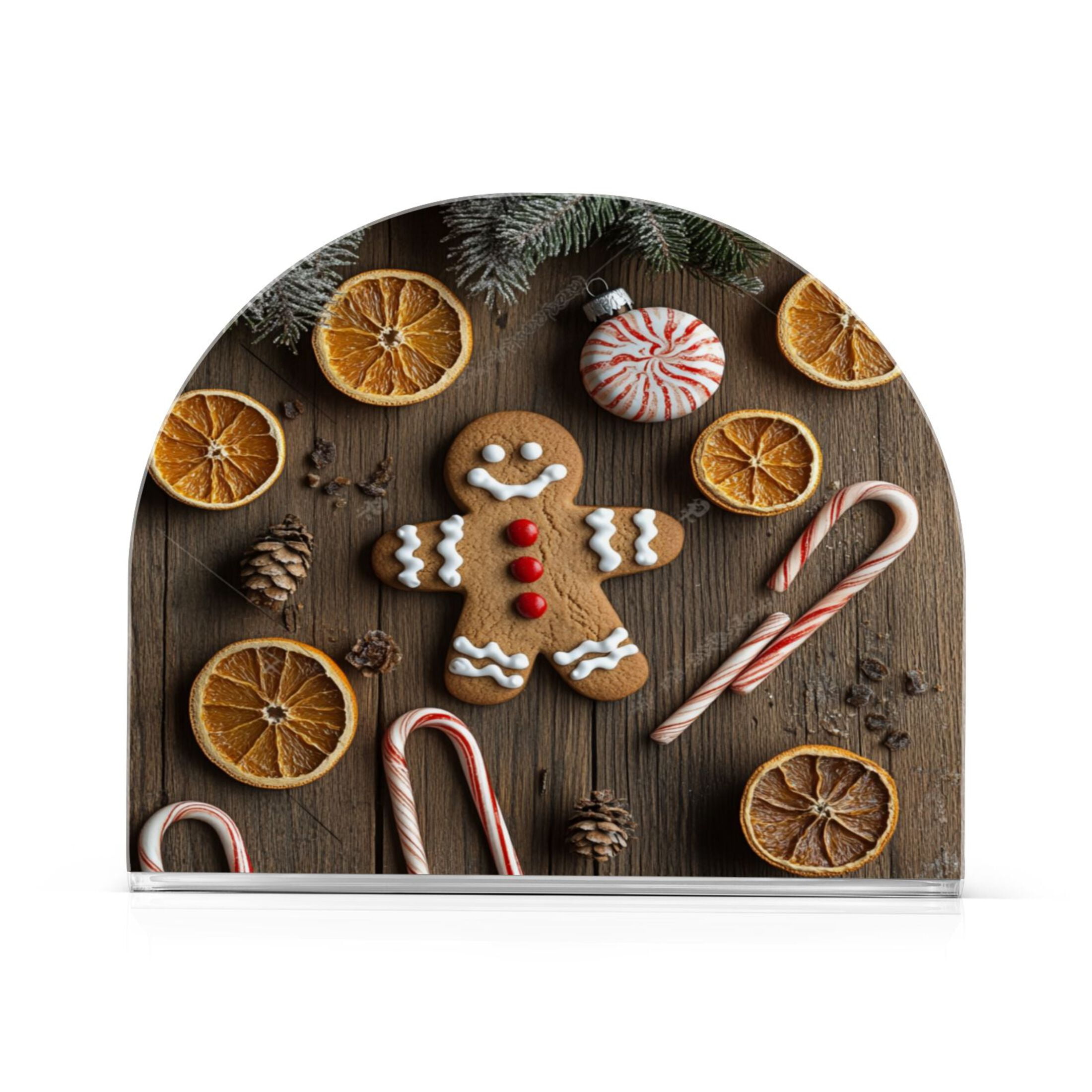 WOBOGO Gingerbread Man and Candy Clear Acrylic Napkin Holder Kitchen ...