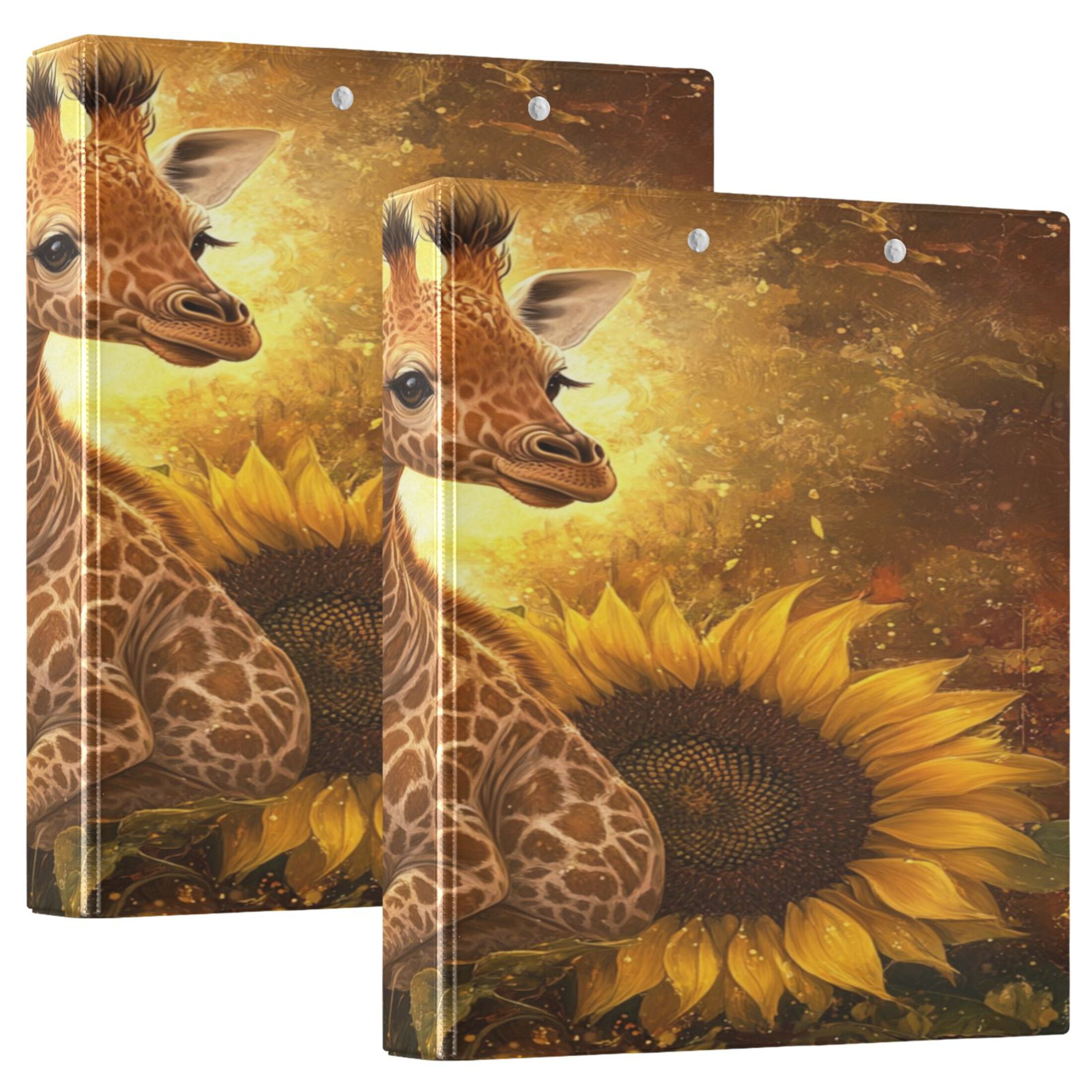 WOBOGO Giraffe Sunflower Illustration File Folders Extra Large Capacity ...