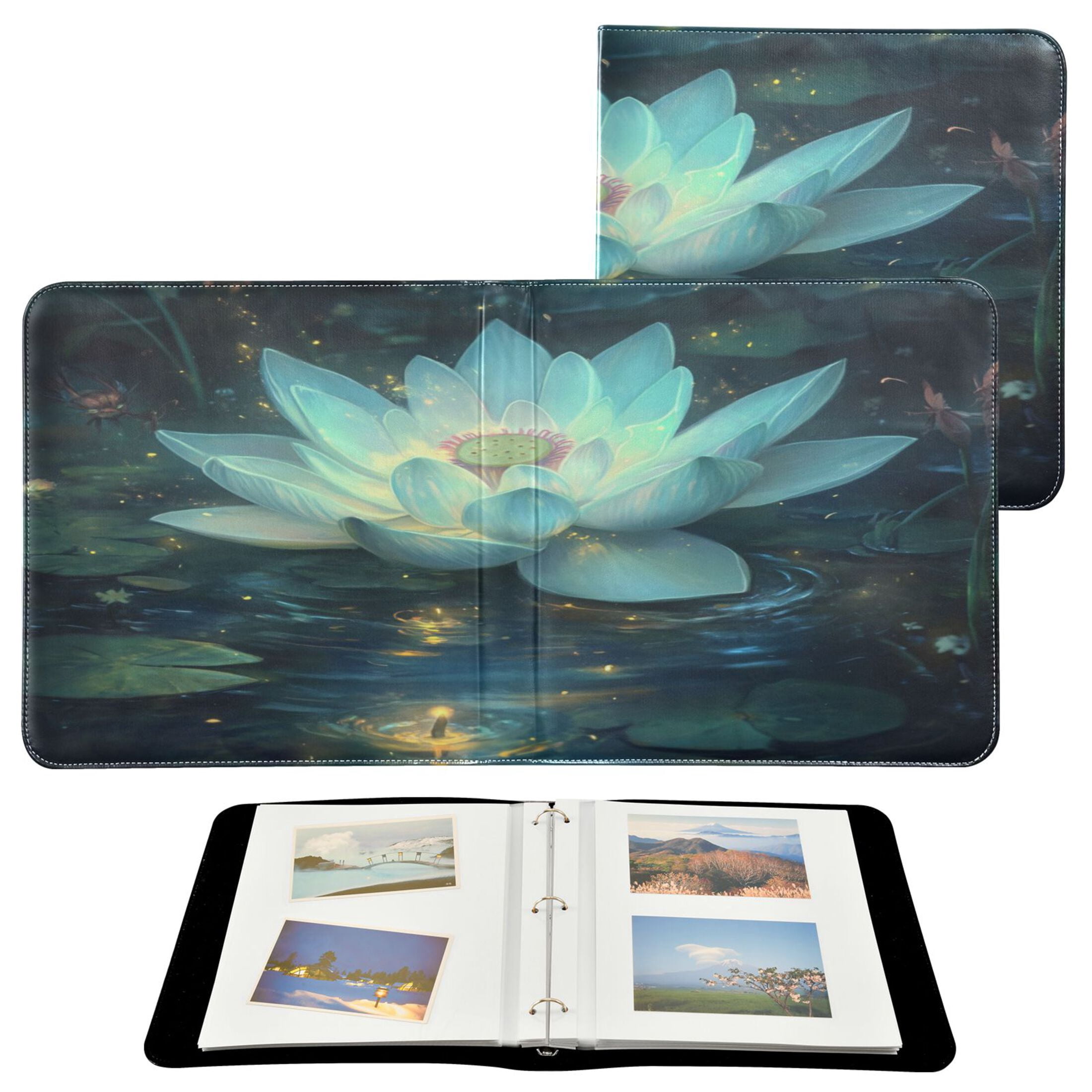 WOBOGO Glowing Lotus Flower Photo Albums 20 Pages Large Capacity DIY ...