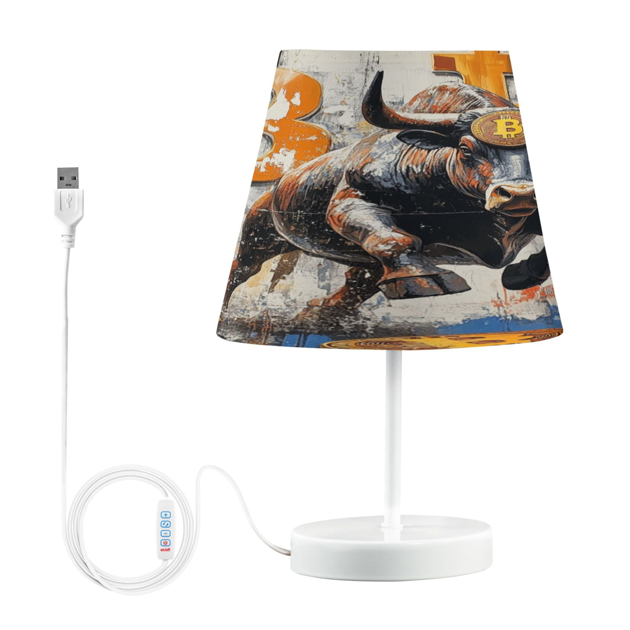 WOBOGO Gold Coin Cow Table Lamps Bedroom 3-Speed Dimmable Farm Style ...