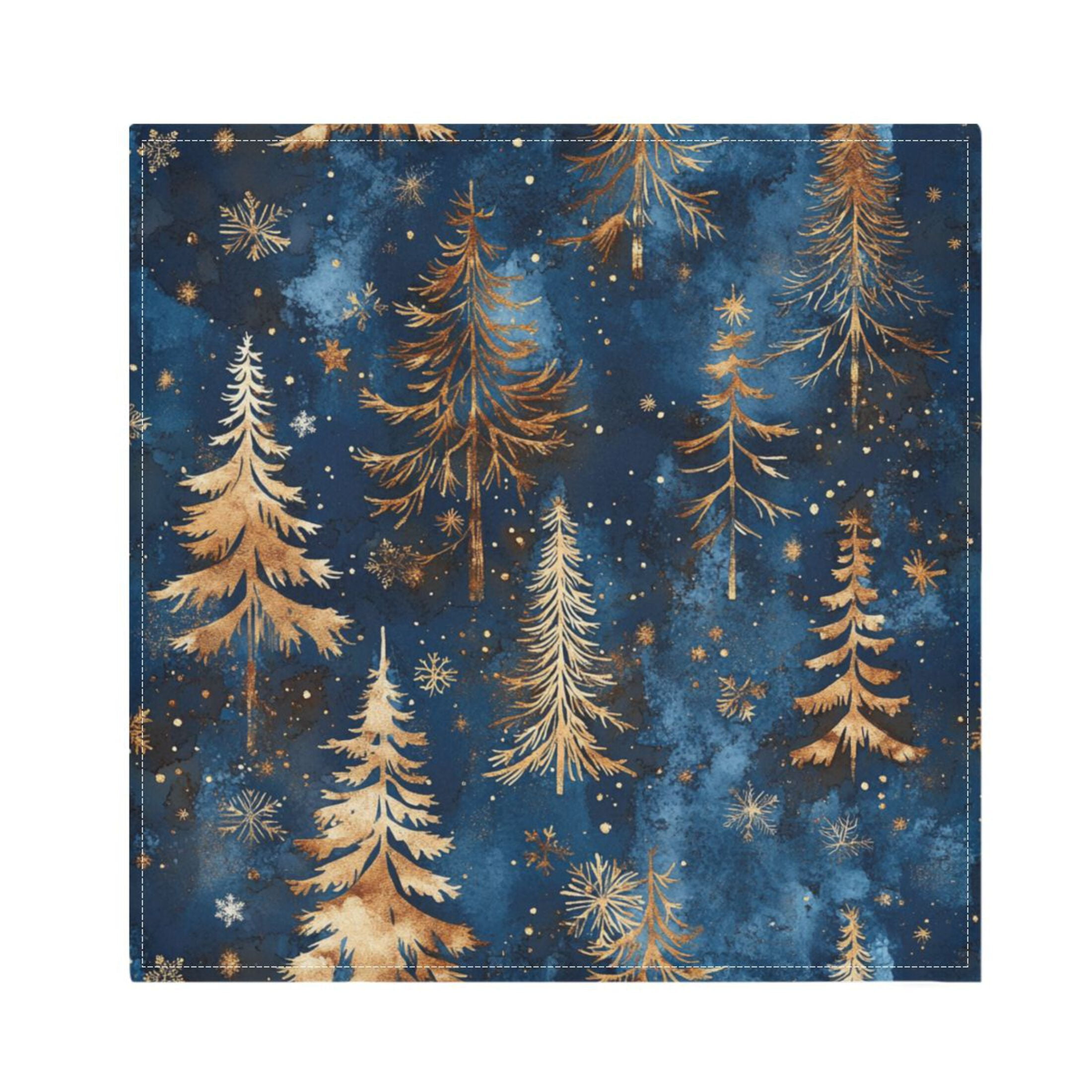 WOBOGO Gold Pine Trees Cloth Napkins 4 Pieces Soft Elegant Touch ...