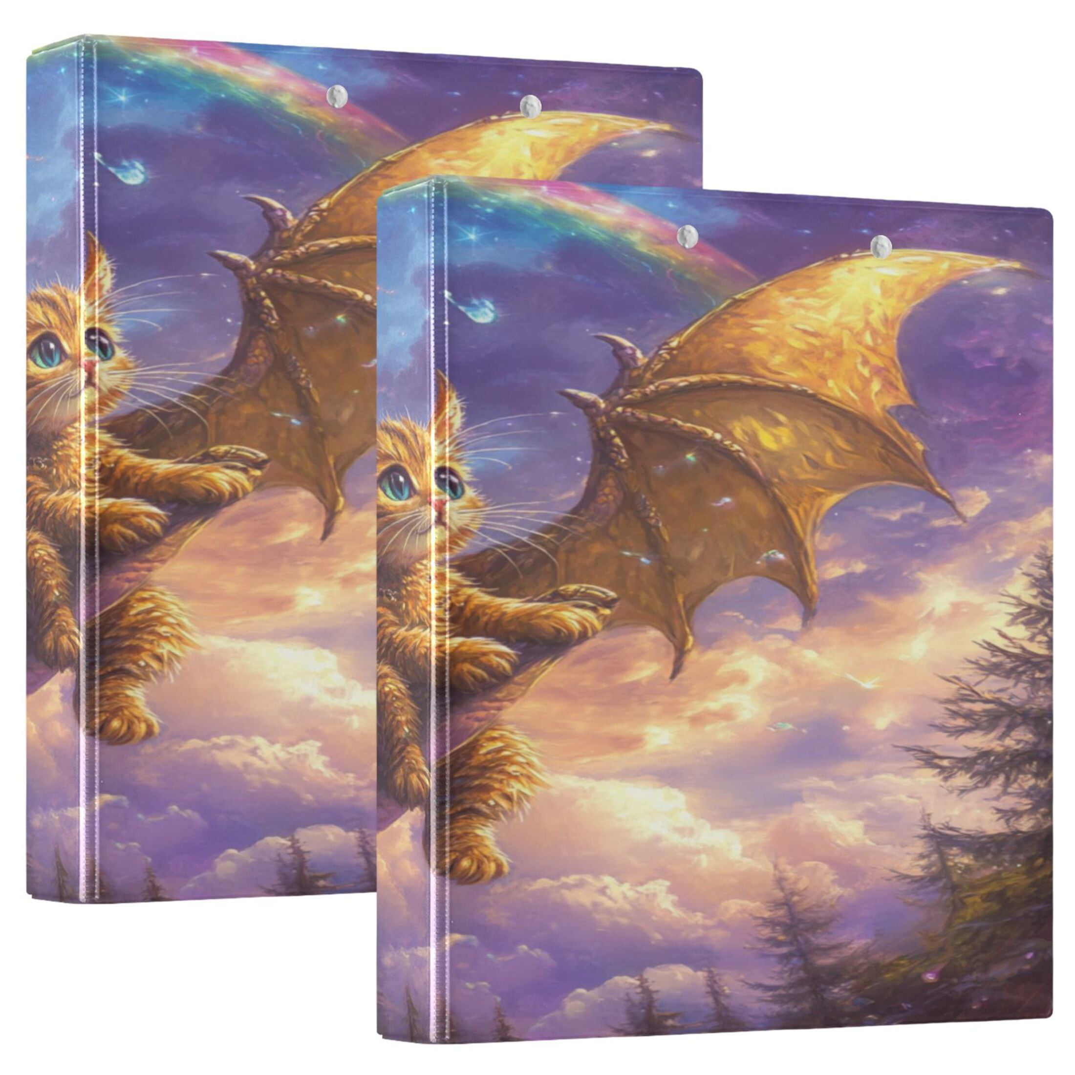 WOBOGO Golden Kitten with Wings File Folders Extra Large Capacity to ...