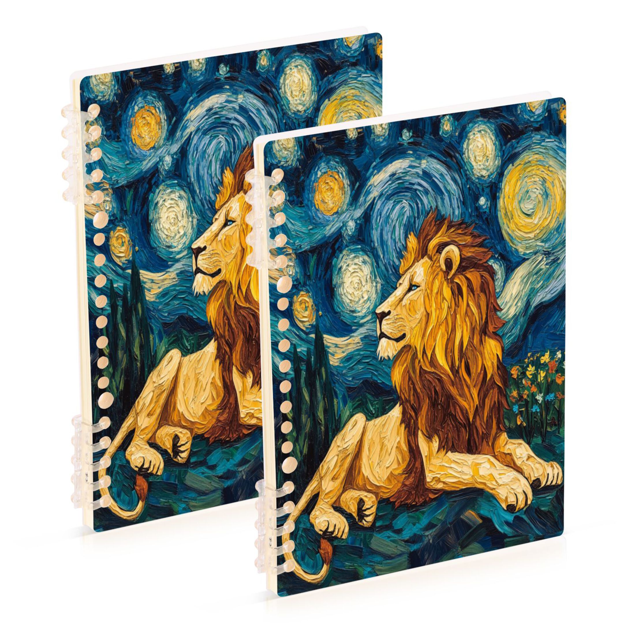 WOBOGO Golden Lion King Notebook College Horizontal Grid Paper Ink ...