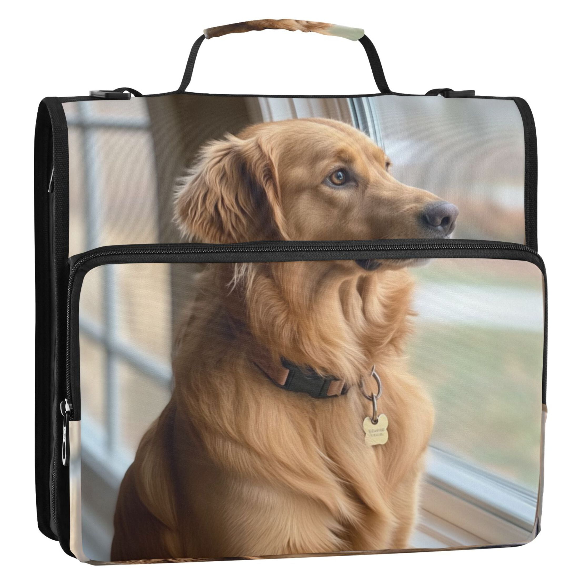 WOBOGO Golden Retriever Ring Binder Bag 1.5in Folder Organizer with ...