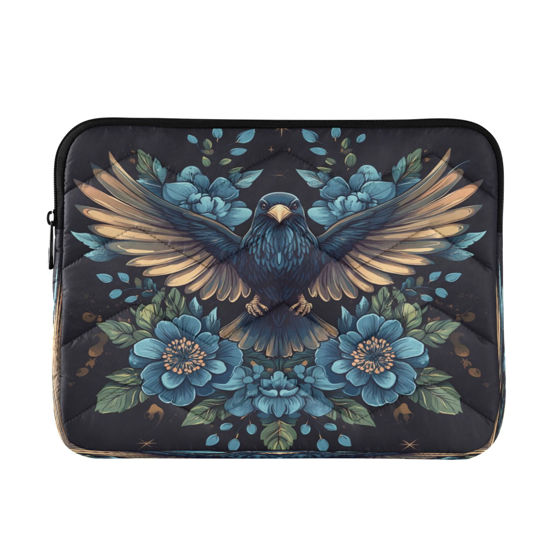 WOBOGO Golden Winged Crow Pattern Laptop Sleeve 13.4 inch Lightweight ...