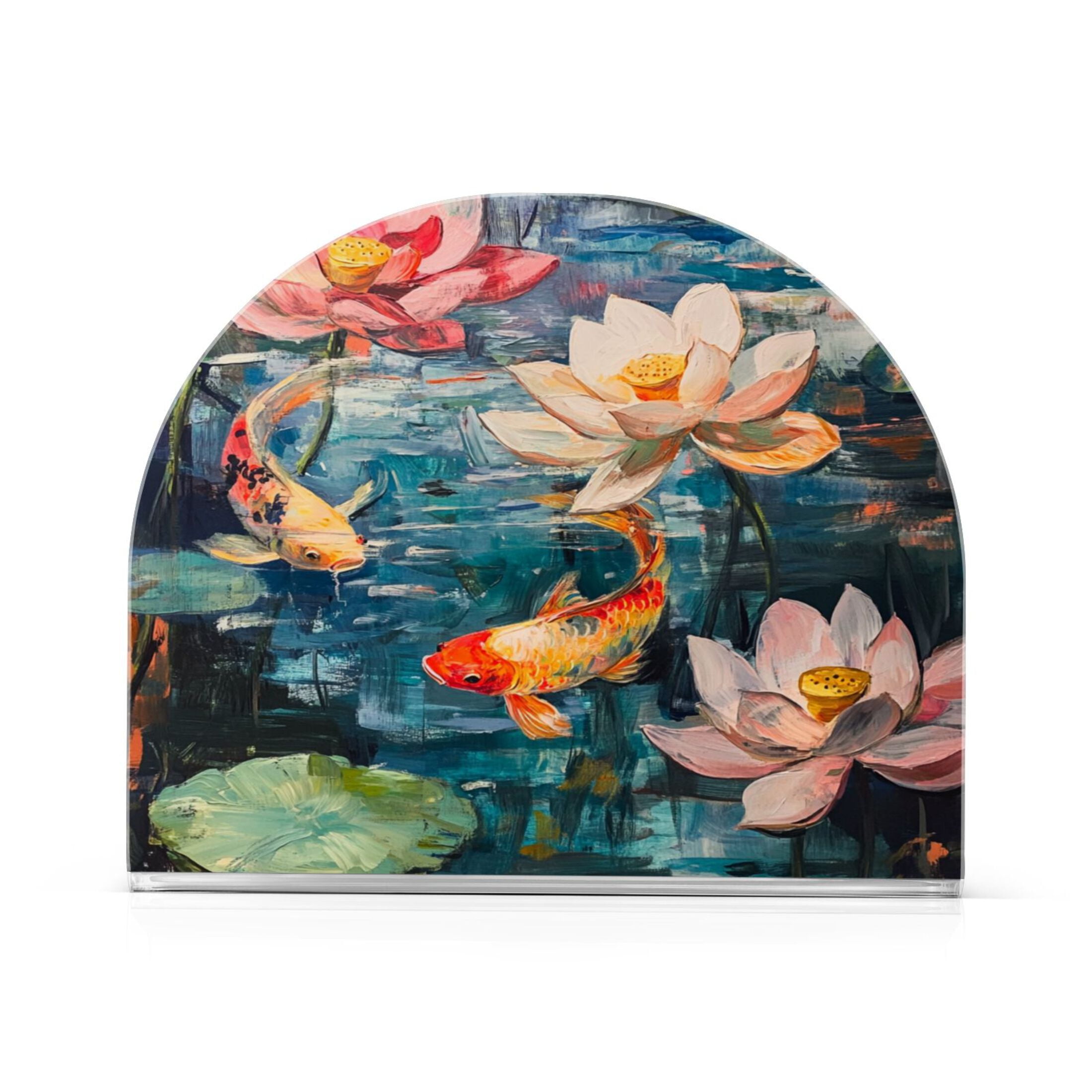 WOBOGO Goldfish in The Lotus Pond Clear Acrylic Napkin Holder Kitchen ...