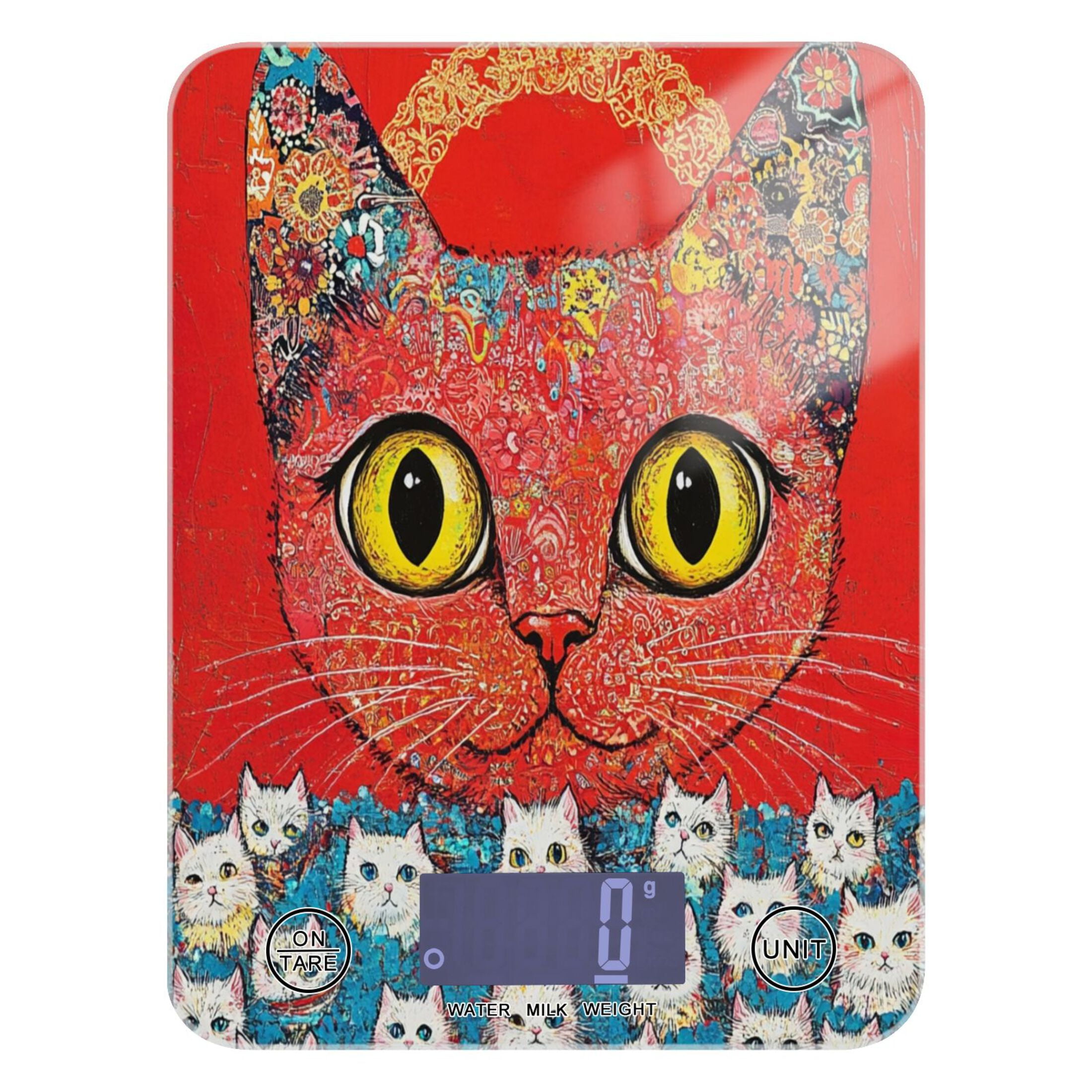 WOBOGO Graffiti Cat Kitchen Scale Digital Gram and Ounce Weighing for ...