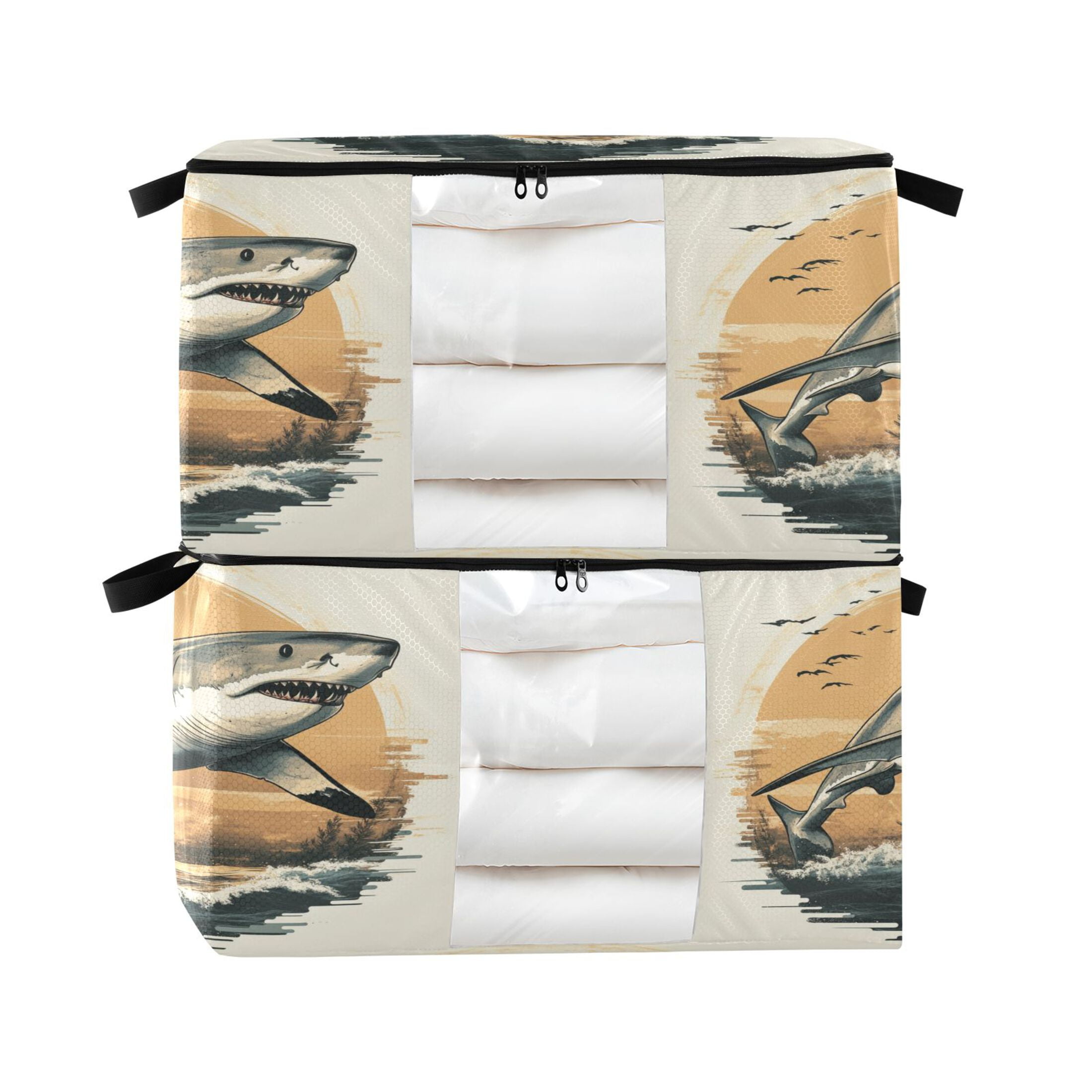 WOBOGO Great White Shark on The Oceans Illustration Clothes Storage ...