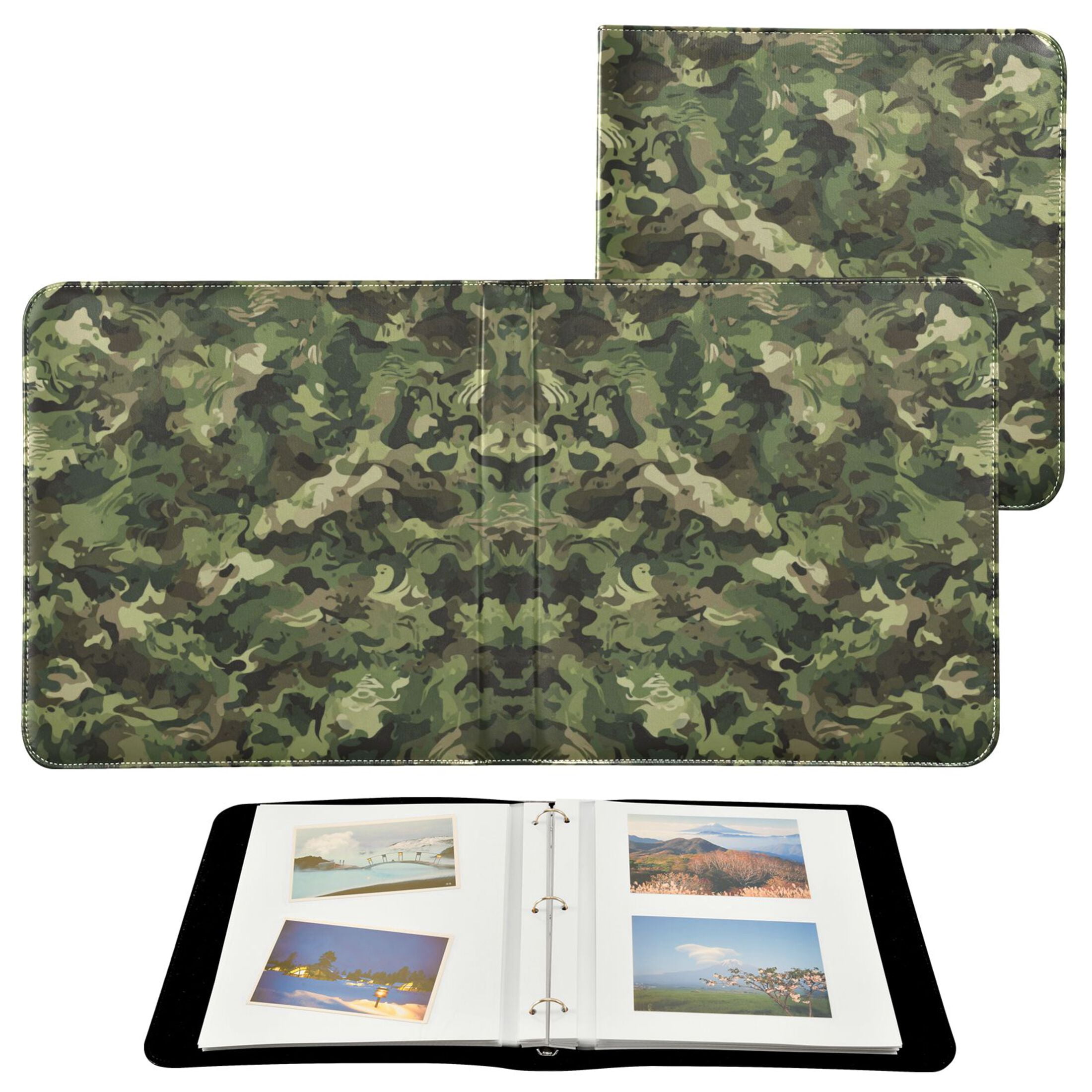 WOBOGO Green Camouflage Photo Albums 20 Pages Large Capacity DIY Self ...