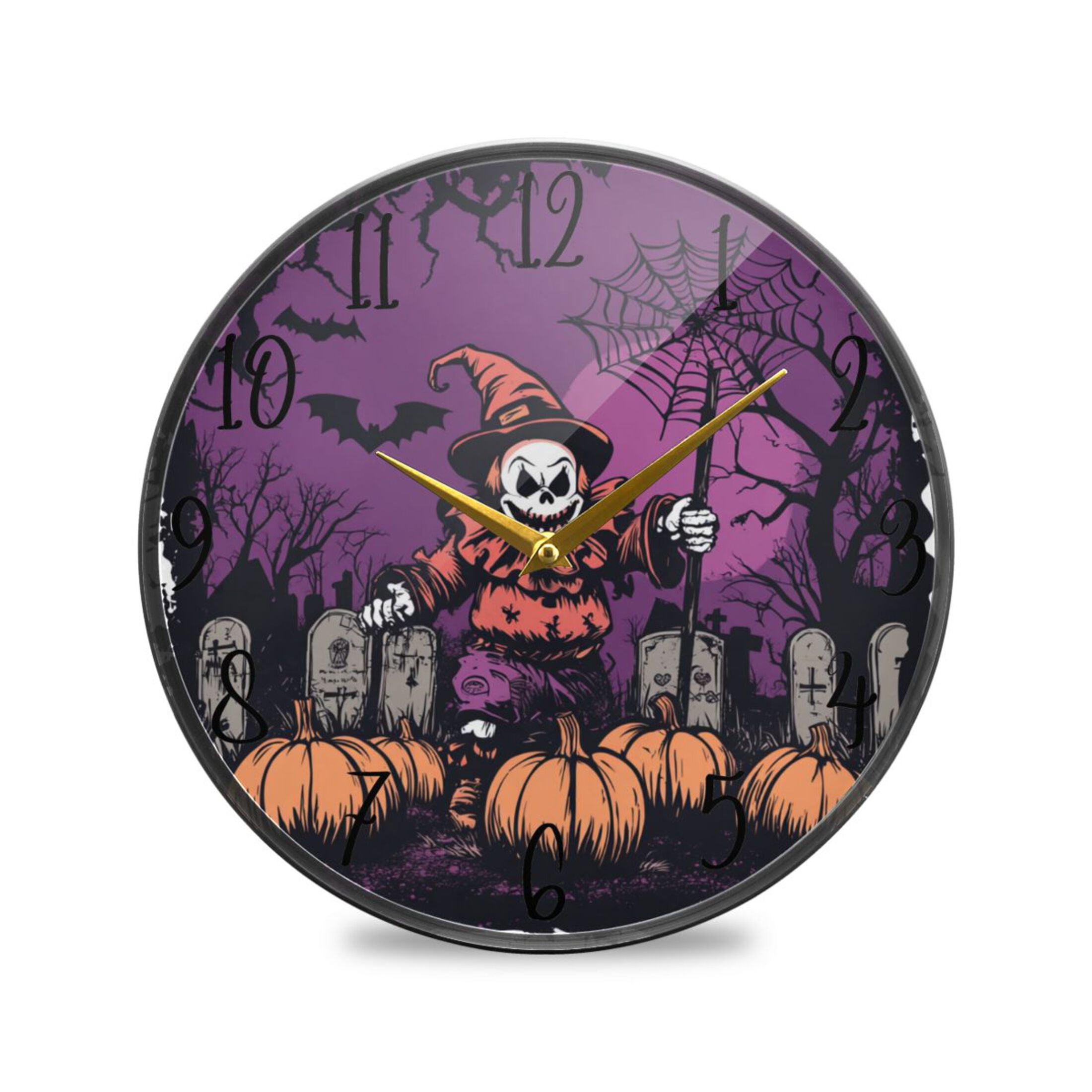 WOBOGO Halloween Clown Acrylic Wall Clock Battery Operated 9.5in Silent ...