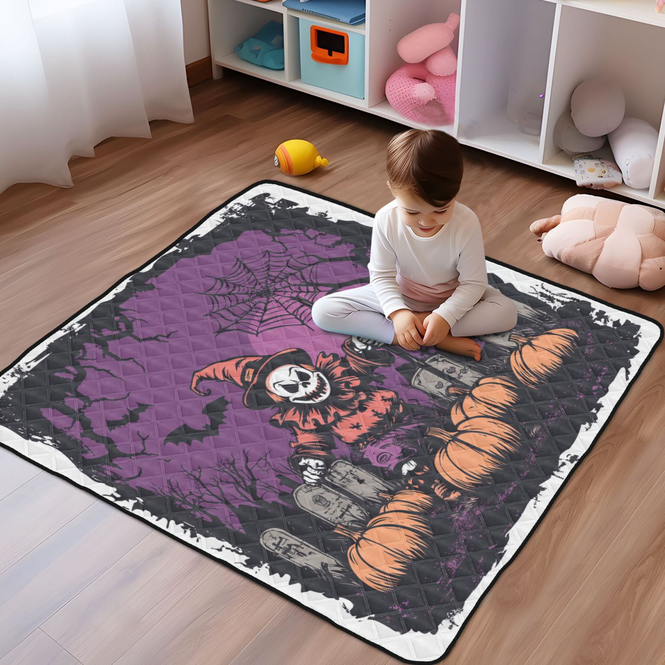 WOBOGO Halloween Clown Baby Playmats Extra Large Waterproof Rollable ...