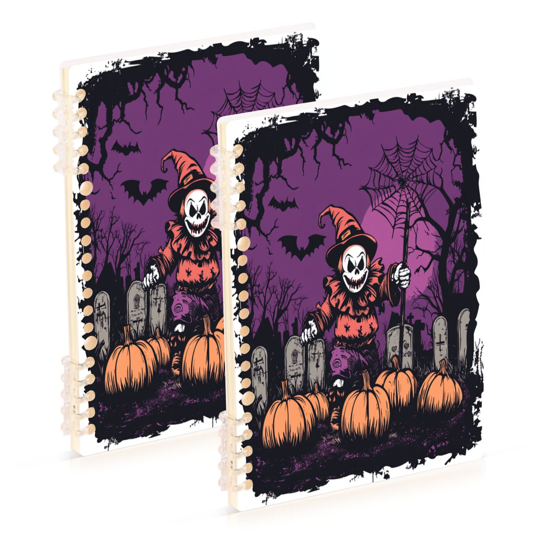 WOBOGO Halloween Clown Notebook College Horizontal Grid Paper Ink Spill ...
