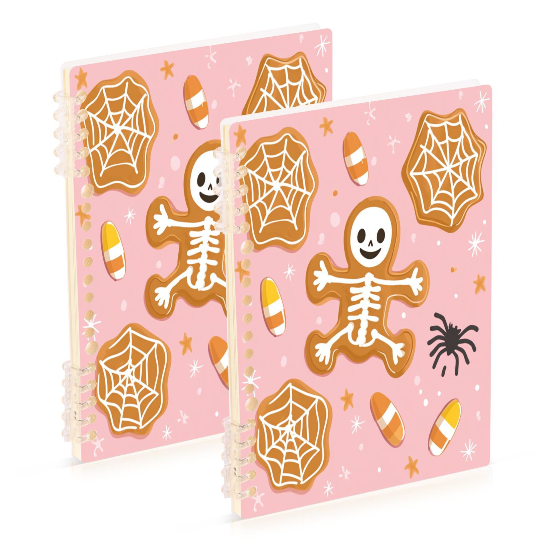 WOBOGO Halloween Cookies and Gingerbread Men Pattern Notebook College ...
