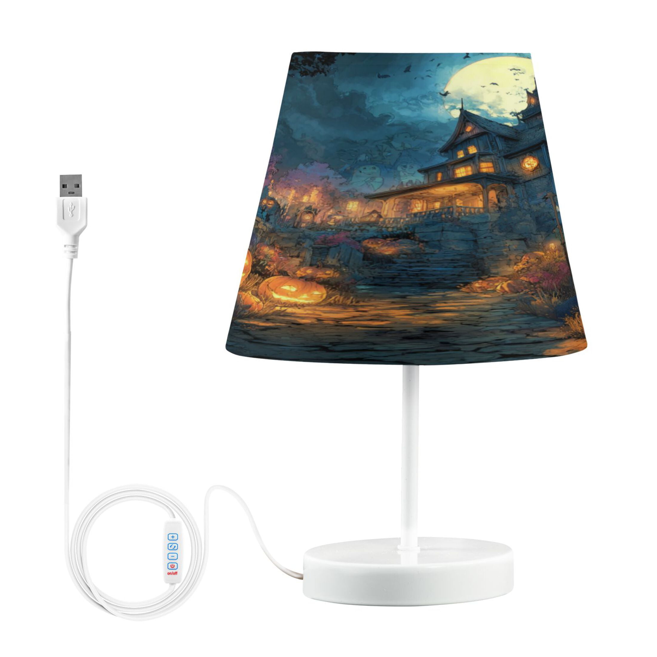 WOBOGO Halloween Haunted House Table Lamps Bedroom 3-Speed Dimmable ...