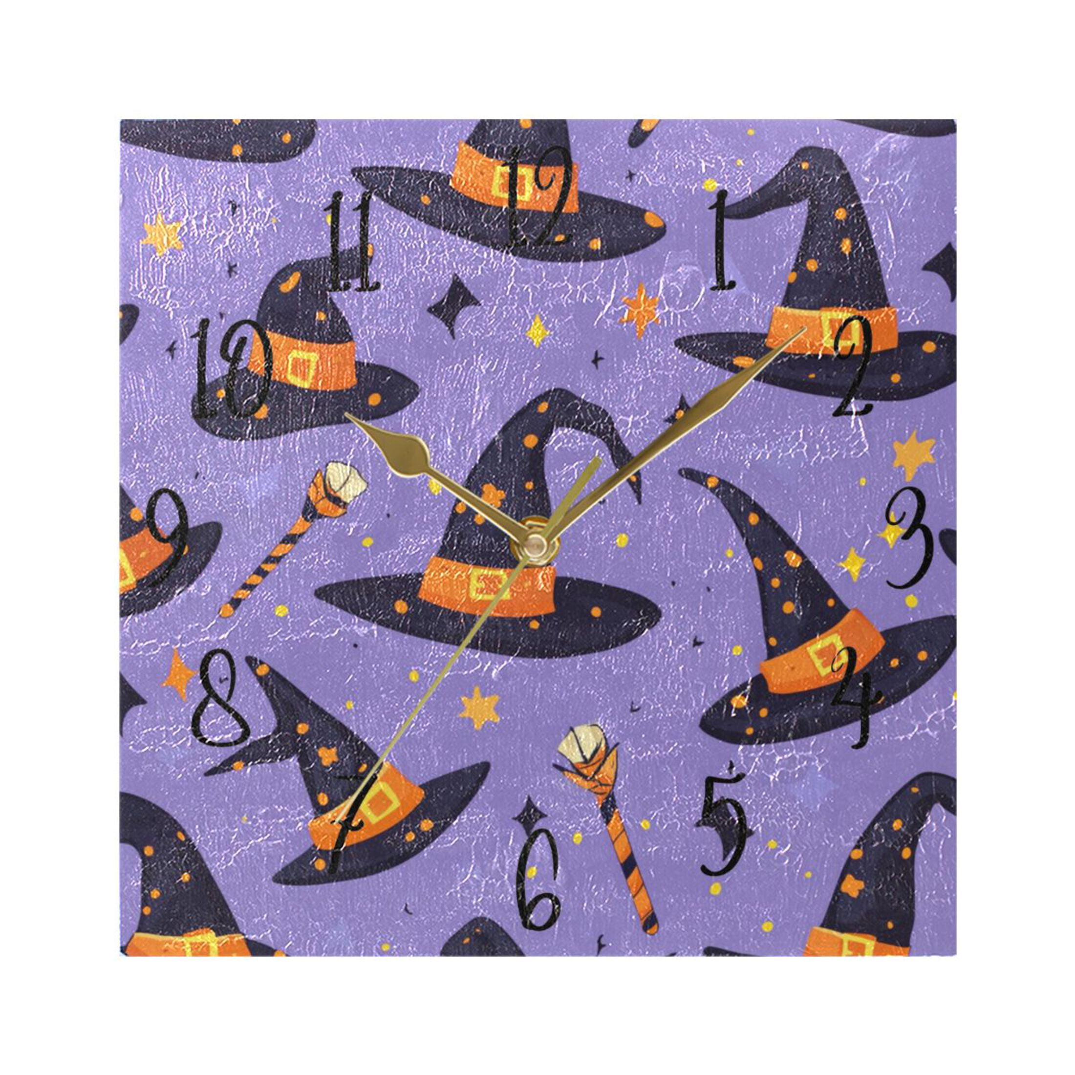 WOBOGO Halloween Magic Hat Wall Clock 7.78 Inch Battery Operated Silent ...