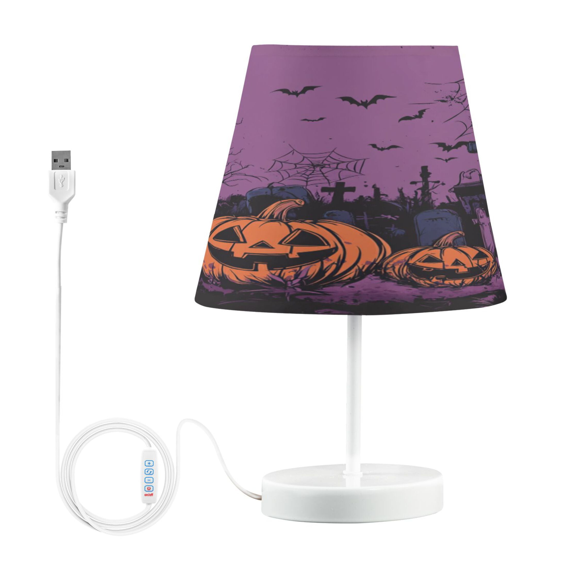 WOBOGO Halloween Night Background with Spooky Pumpkins Table Lamps ...