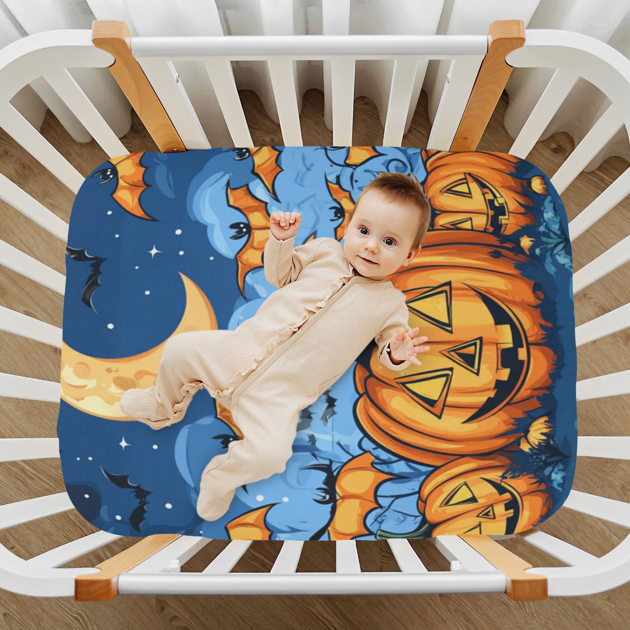 WOBOGO Halloween Pumpkins Baby Crib Sheets Super Soft Microfiber ...