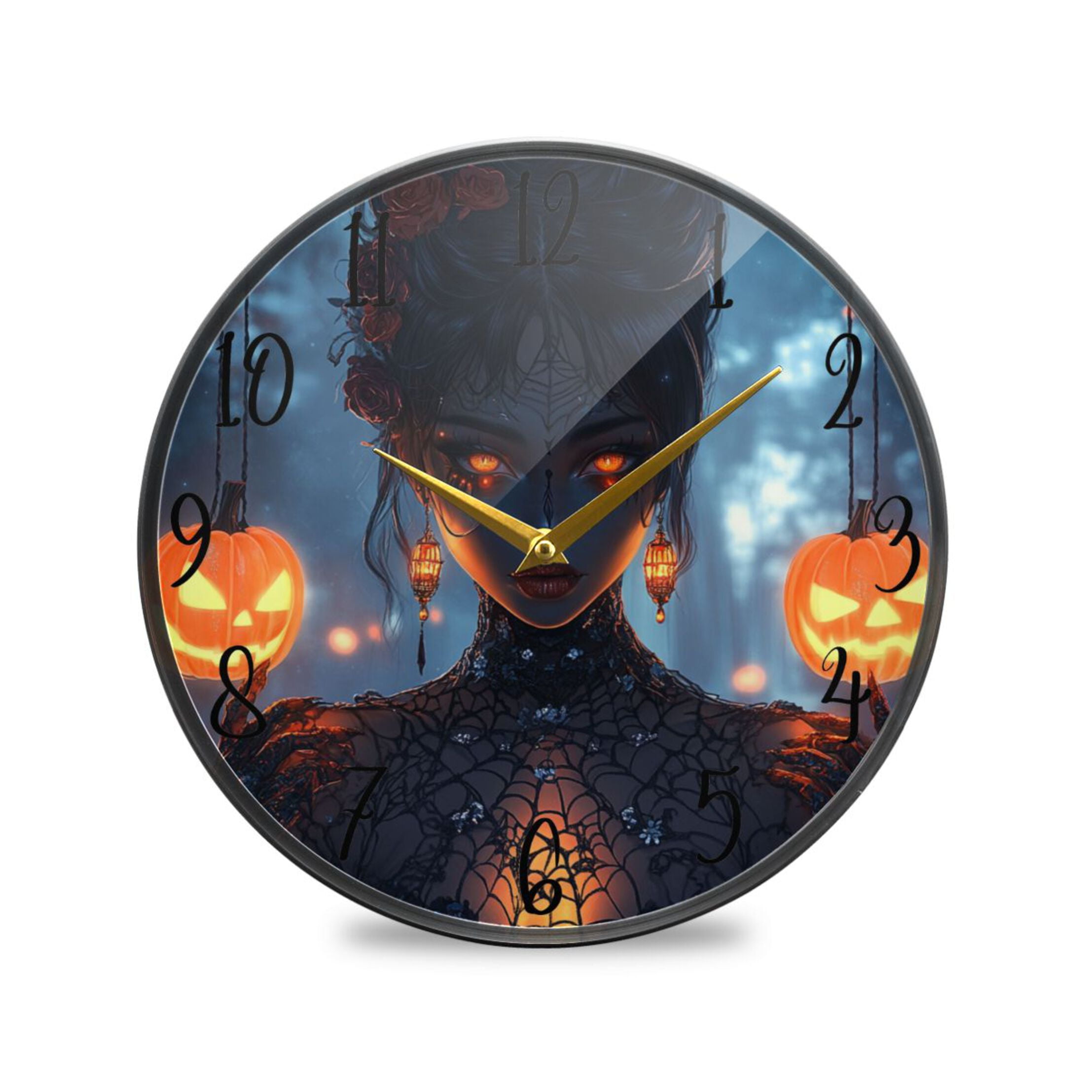 WOBOGO Halloween Queen Acrylic Wall Clock Battery Operated 9.5in Silent ...