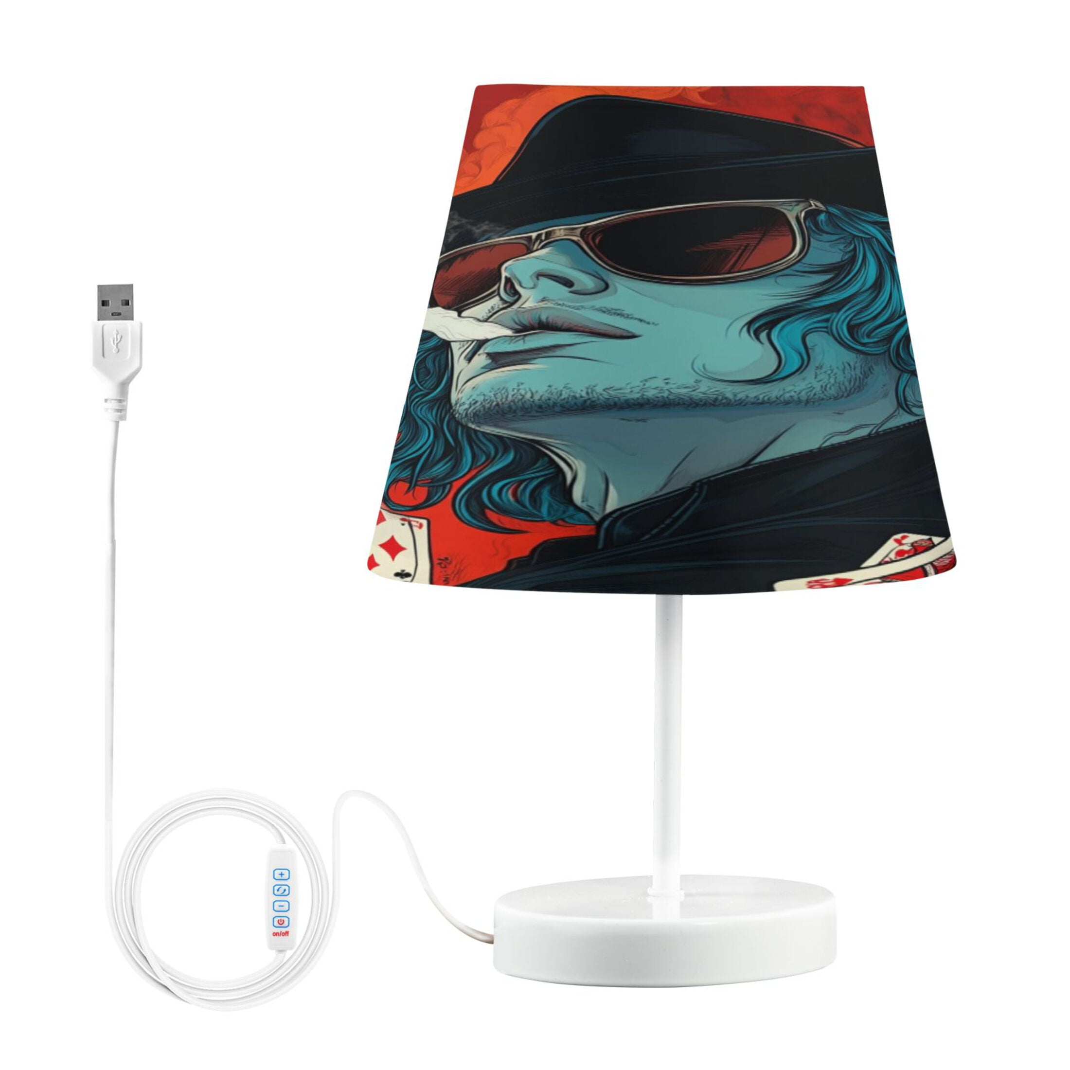 WOBOGO Handsome God Of Gamblers Table Lamps Bedroom 3-Speed Dimmable ...