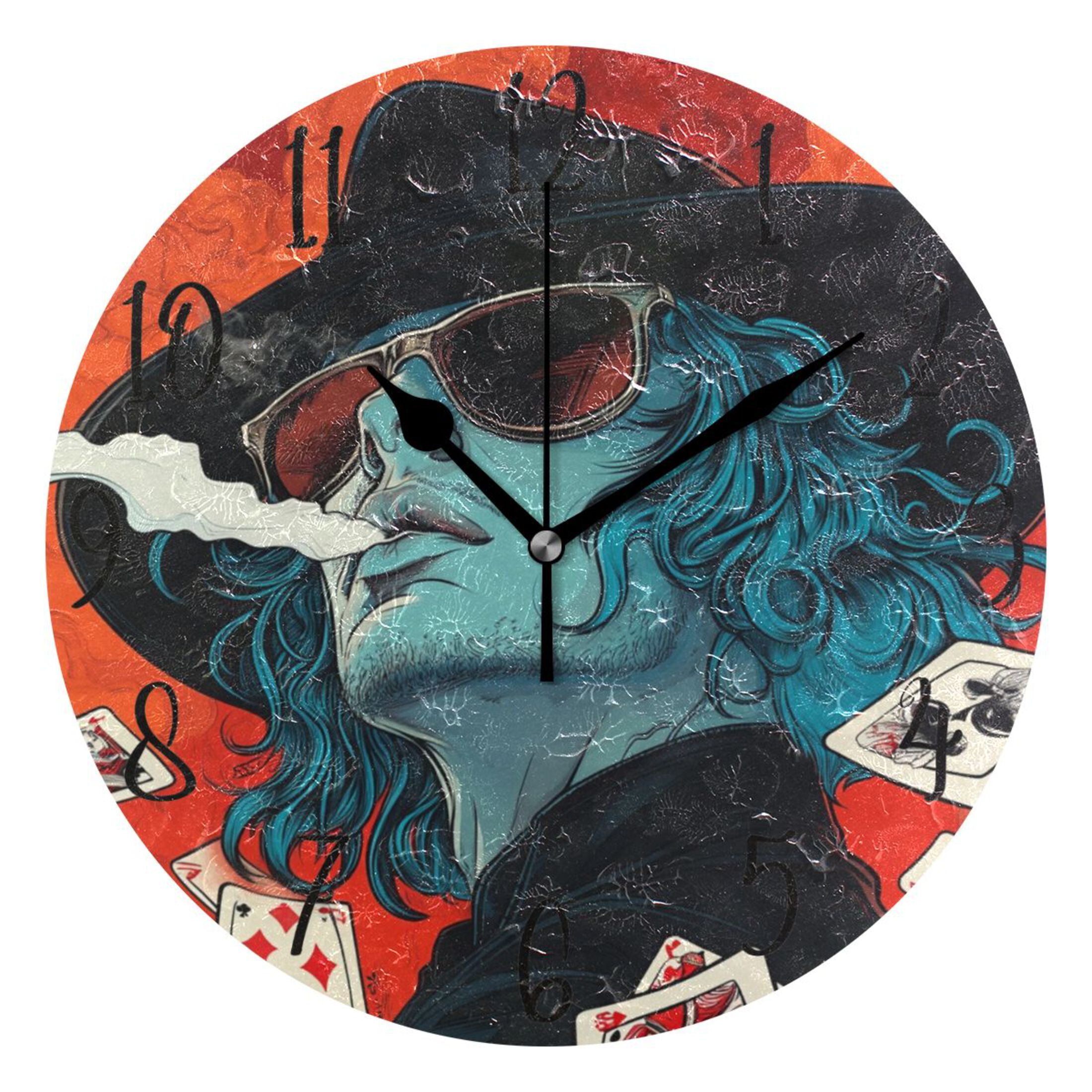 WOBOGO Handsome God Of Gamblers Wall Clock 10in Silent Mechanism ...