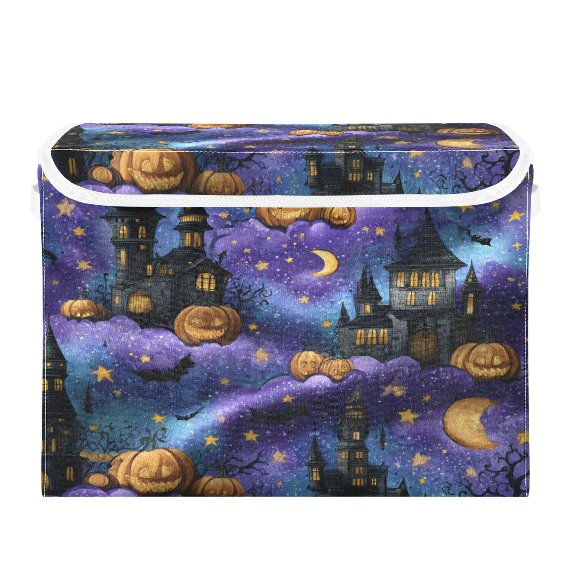 WOBOGO Haunted Castle Large Collapsible Storage Box Flip Lid Fabric ...