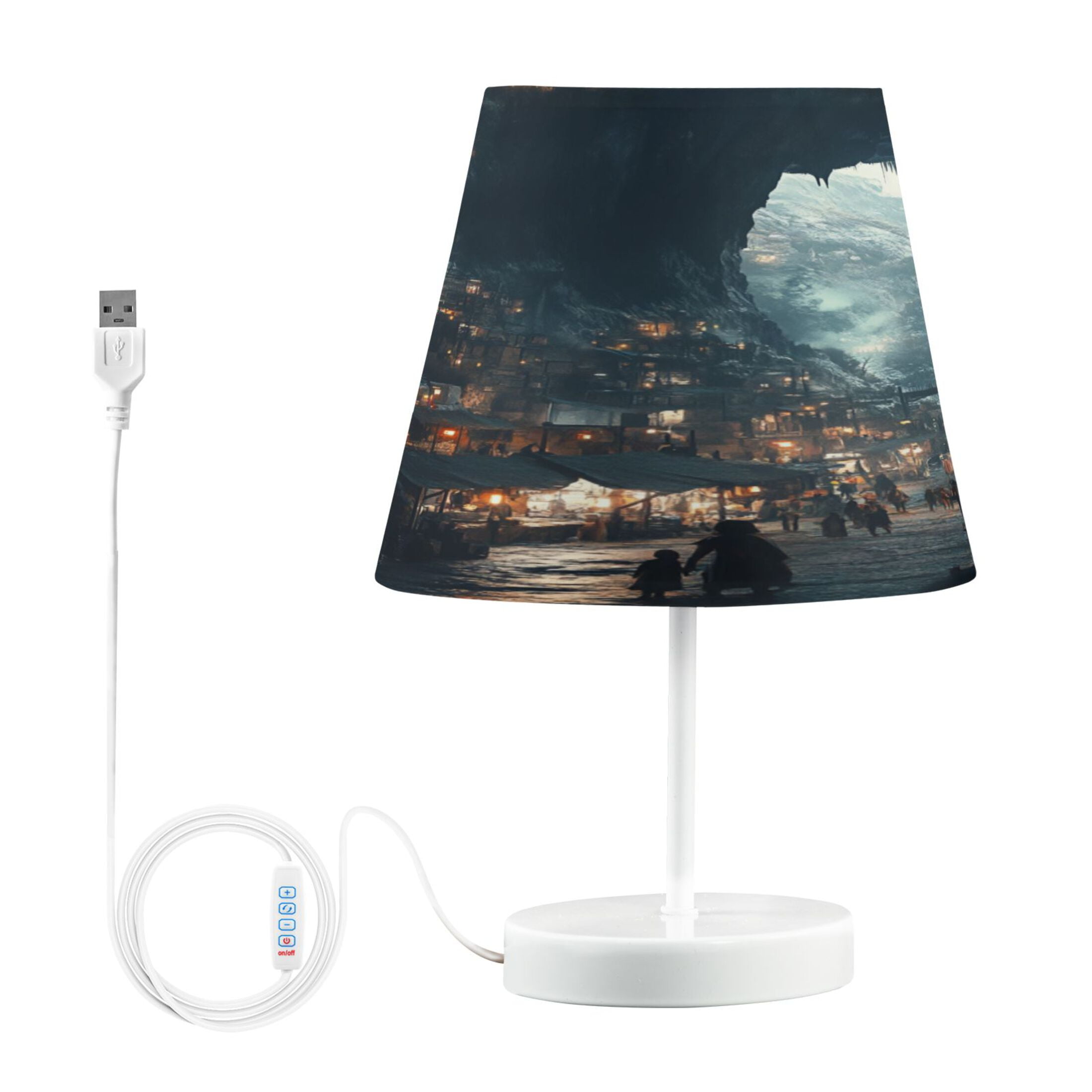 WOBOGO Homeless Lass Table Lamps Bedroom 3-Speed Dimmable Farm Style ...