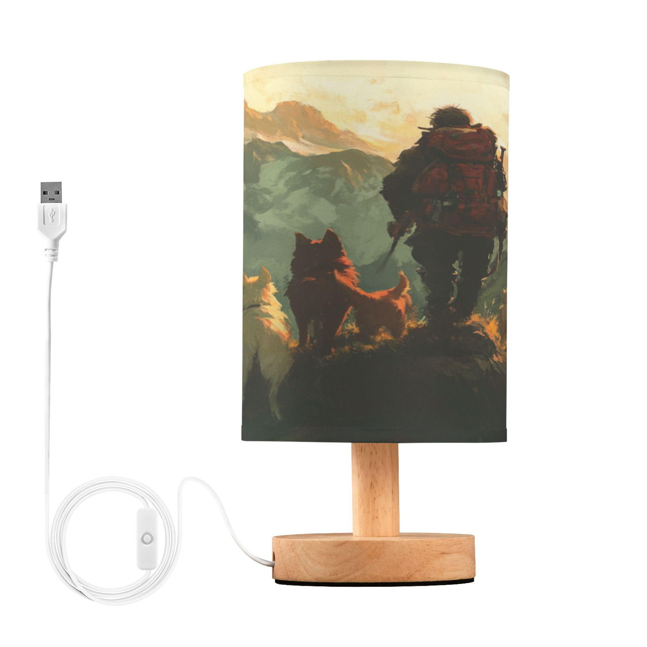 WOBOGO Homeless Man and Dog Bedroom Table Lamp USB Power Connector ...