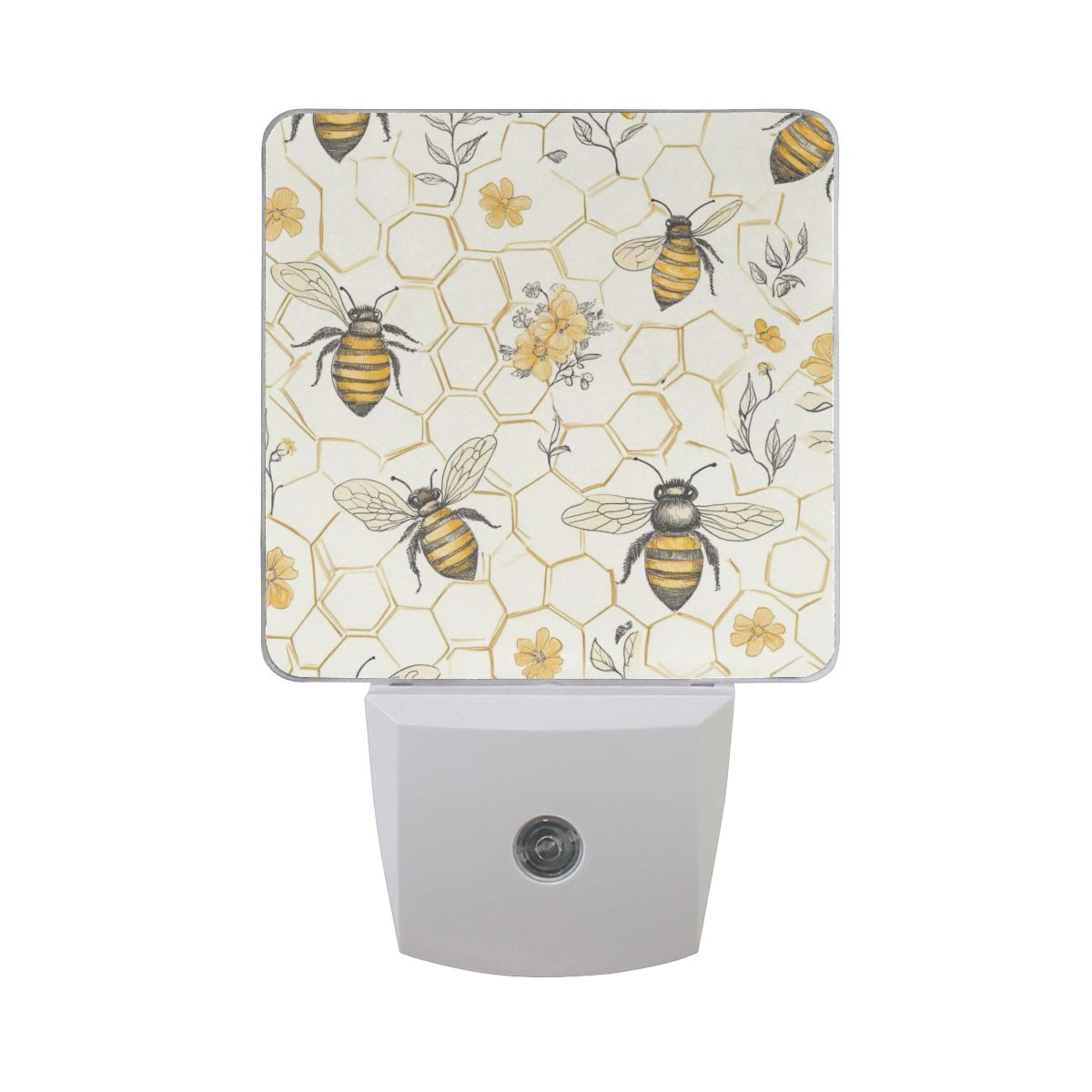 WOBOGO Honeycomb with Bees Pattern LED Night Light 2 Pcs Set 0.5 Watt ...