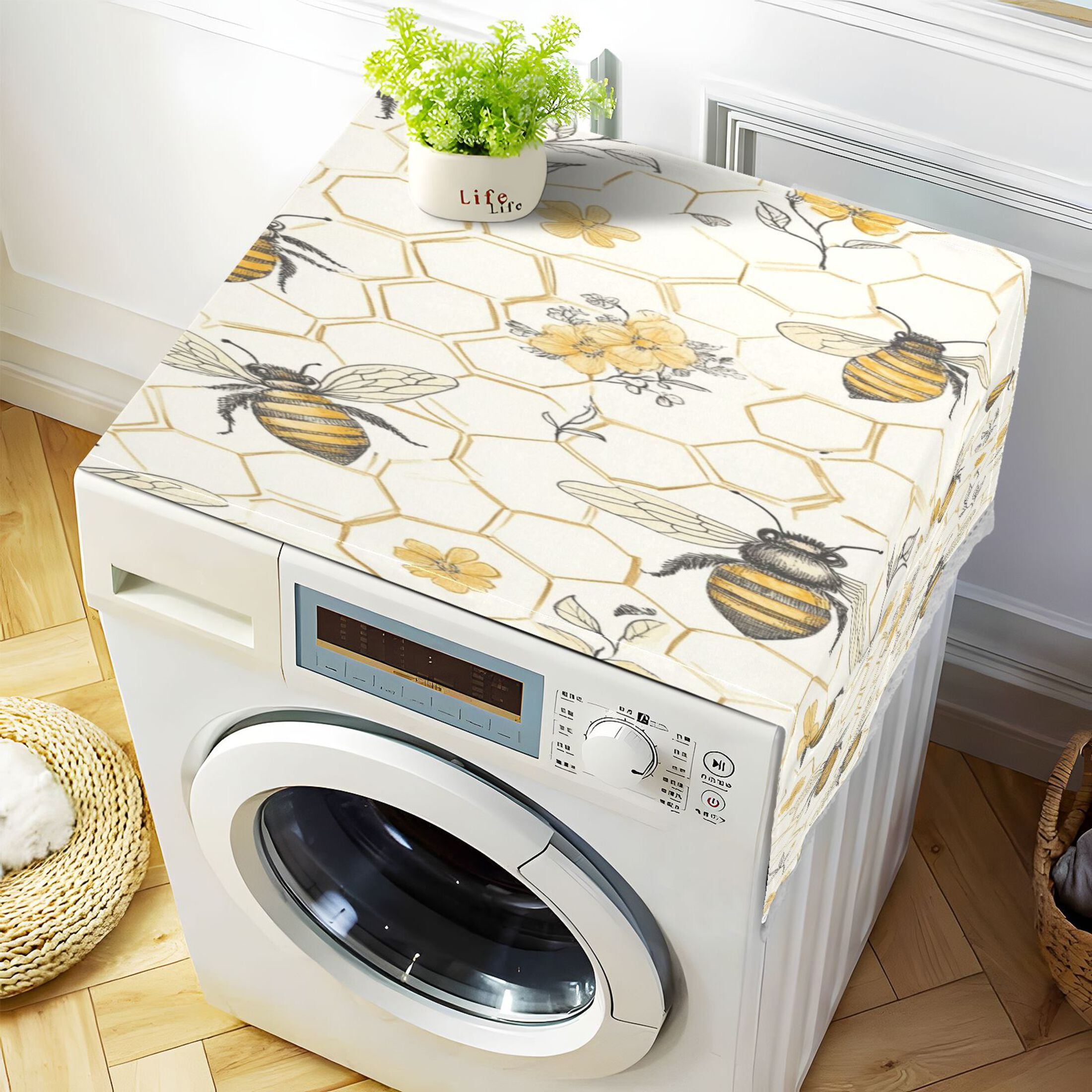 WOBOGO Honeycomb with Bees Pattern Washing Machine Cloth Dryer ...