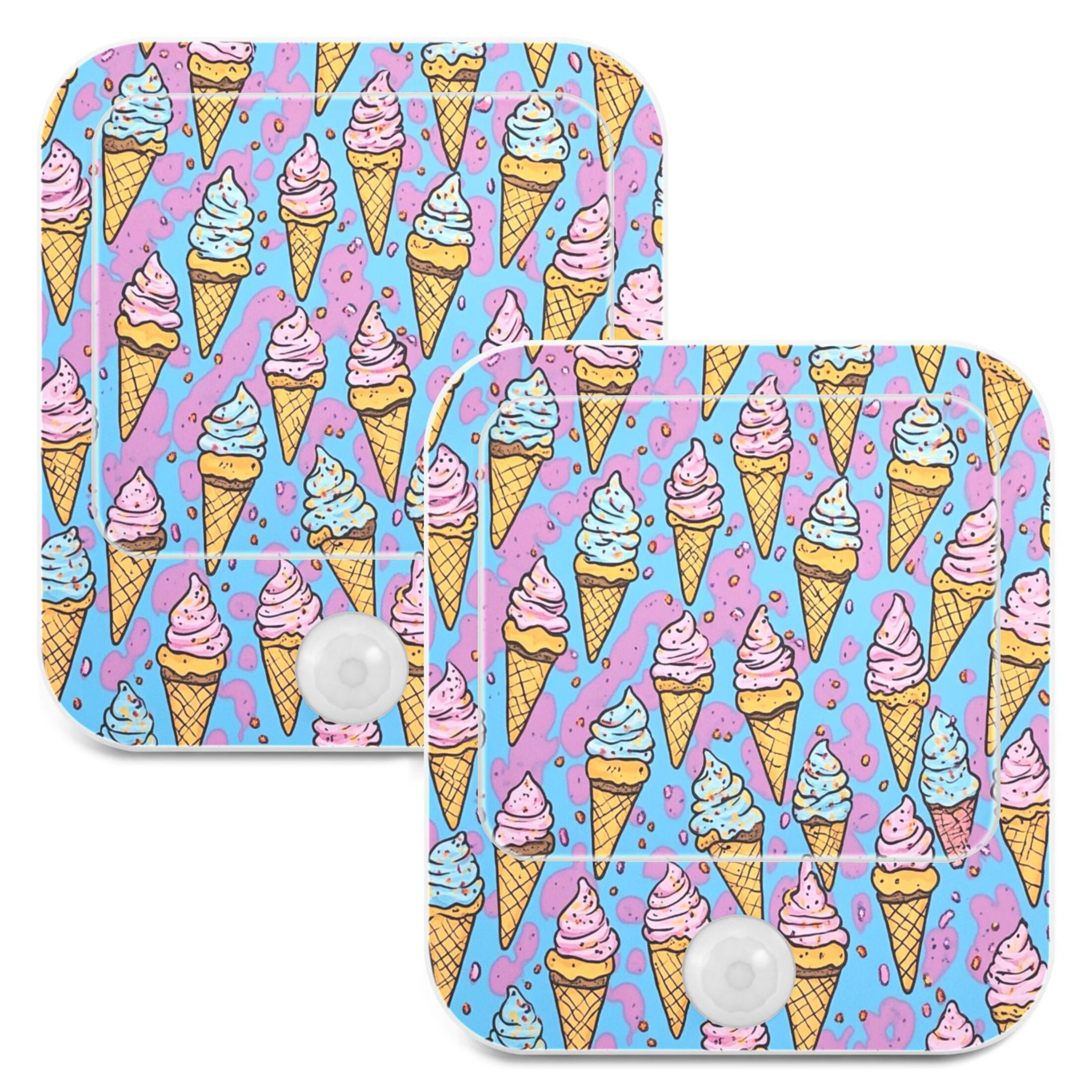 WOBOGO Ice Cream Cones Cartoon Patterns Night Light Lamp with Smart ...