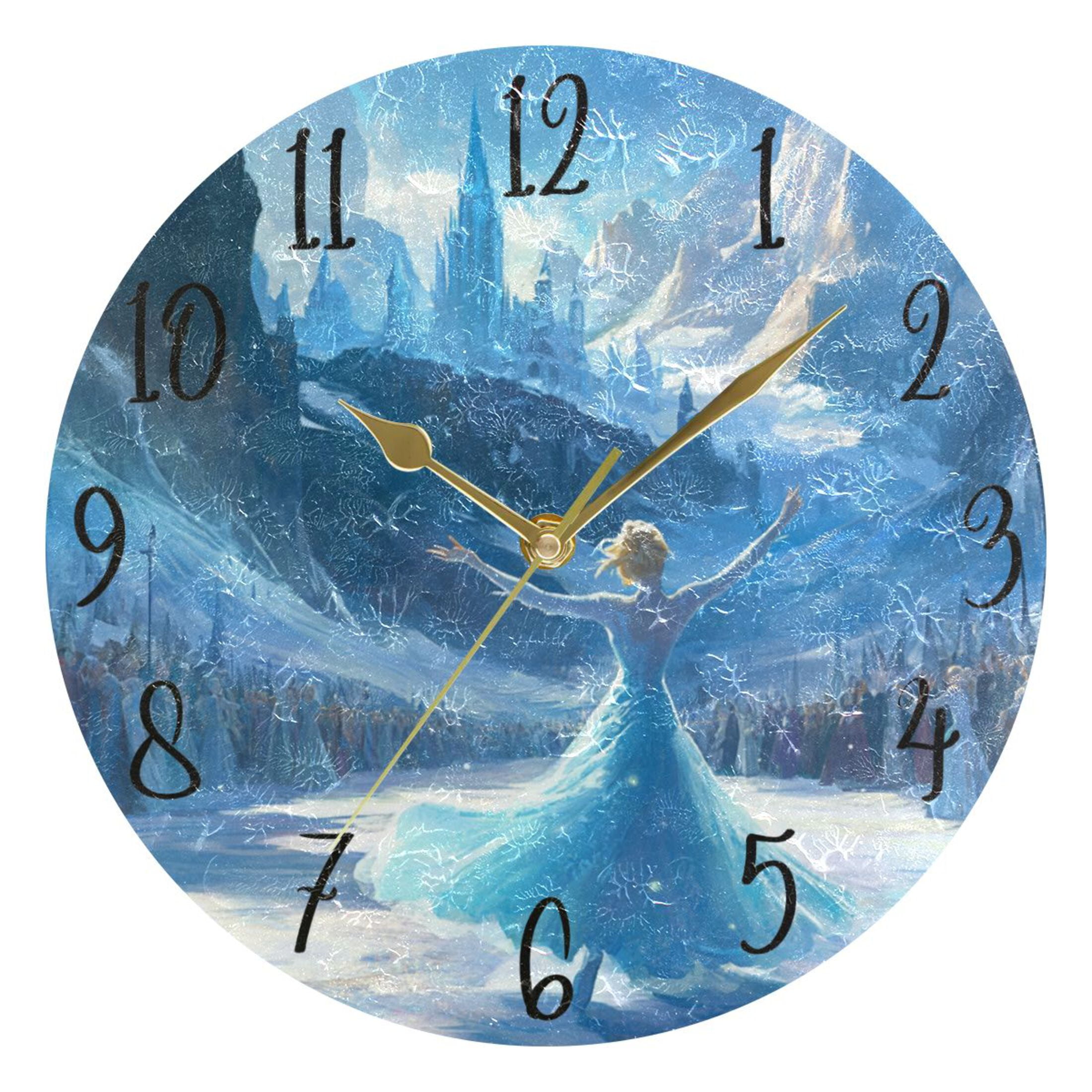 WOBOGO Ice Princess Dancing on The Ice Pattern Wall Clock 10in Silent ...