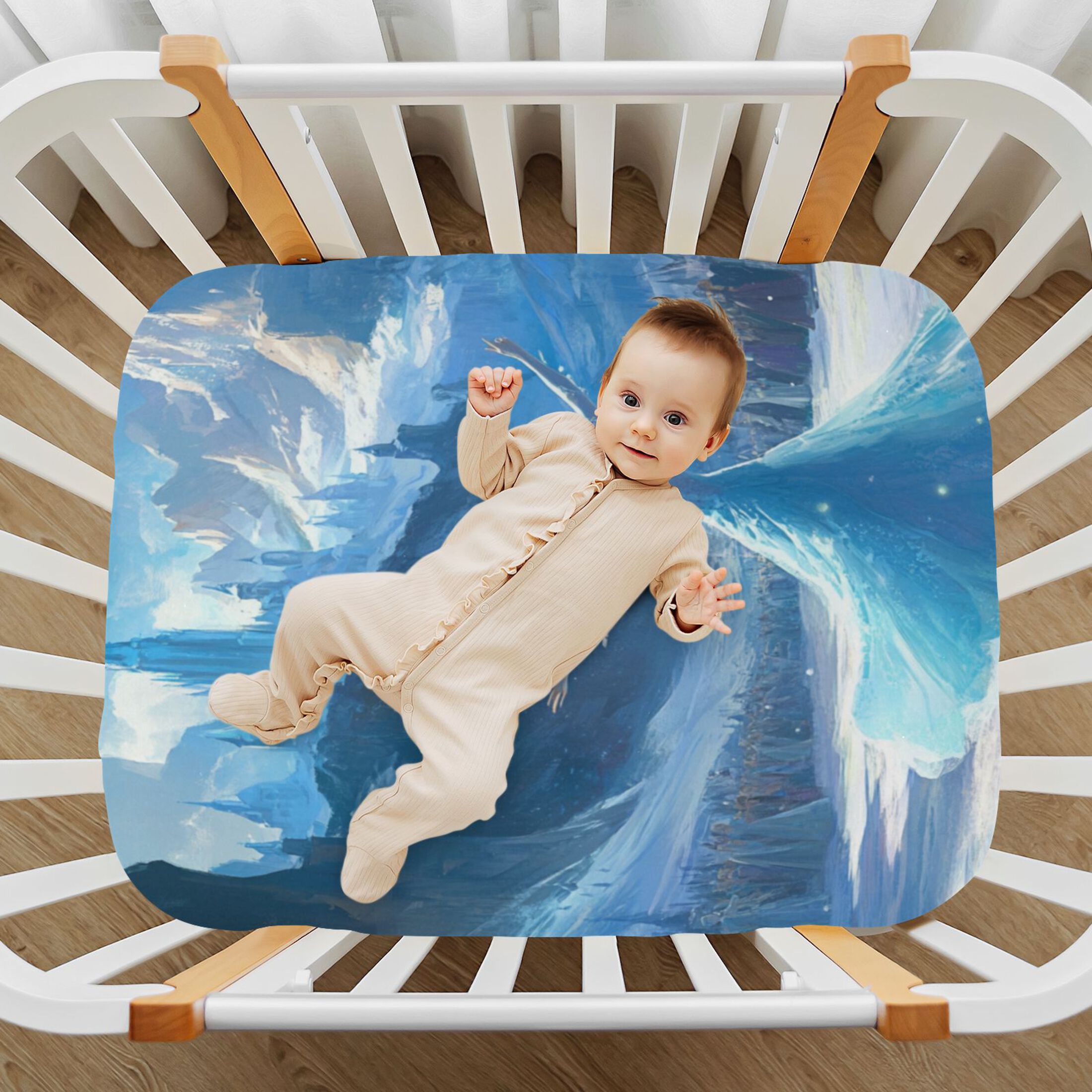 WOBOGO Ice Princess Dancing on The Ice Pattern Baby Crib Sheets Super ...
