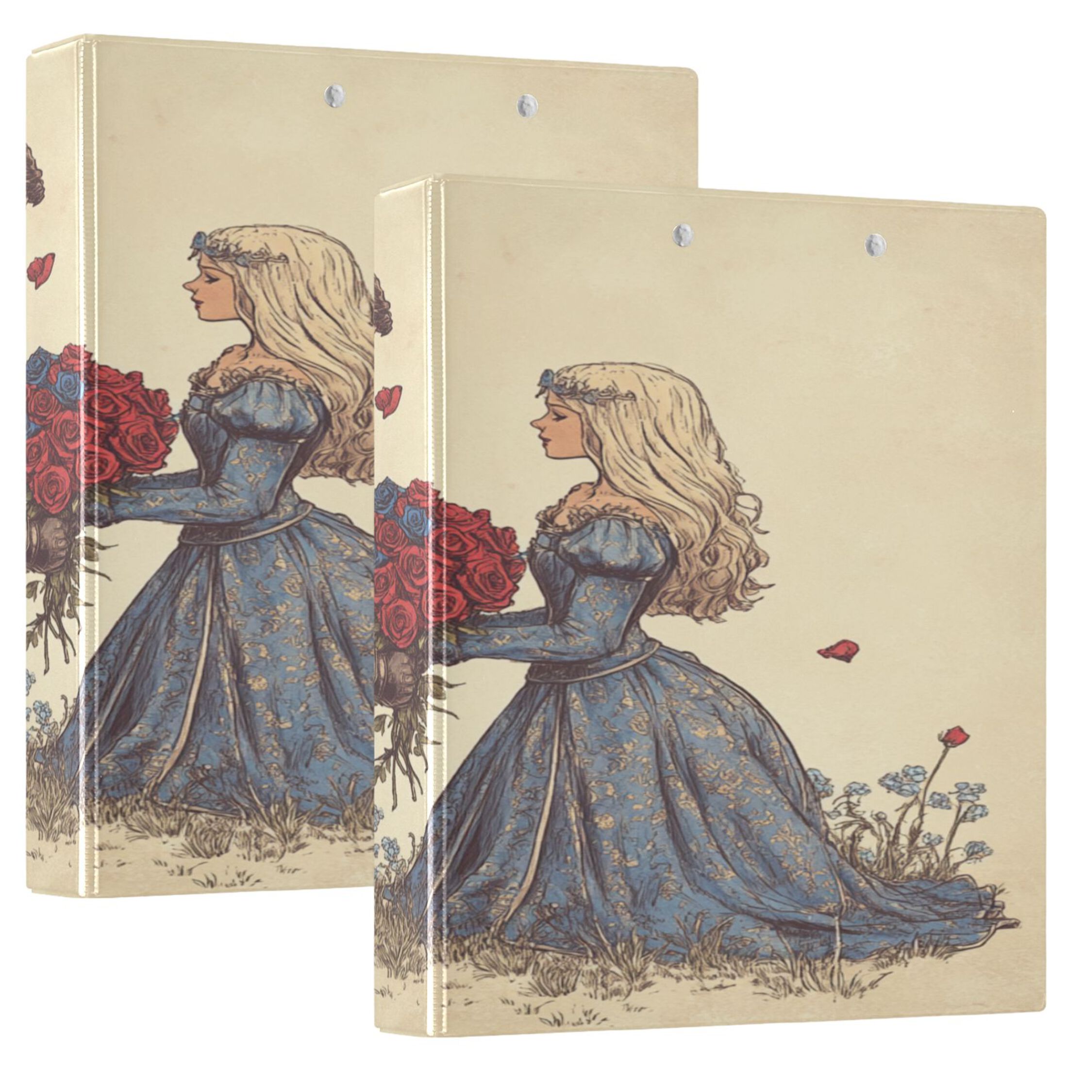 WOBOGO Illustration Of Knight Sending Flowers To Princess File Folders ...