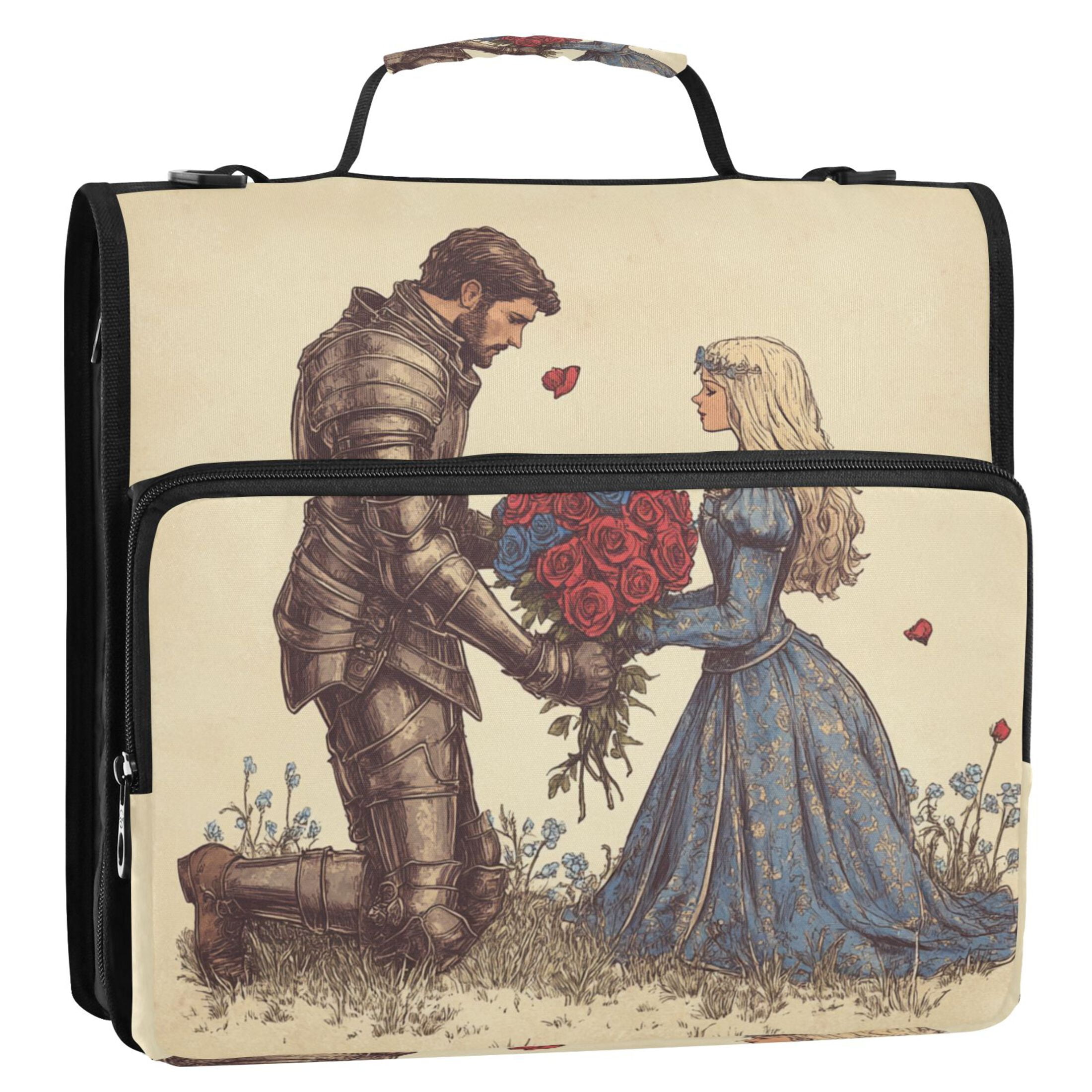 WOBOGO Illustration Of Knight Sending Flowers To Princess Ring Binder ...