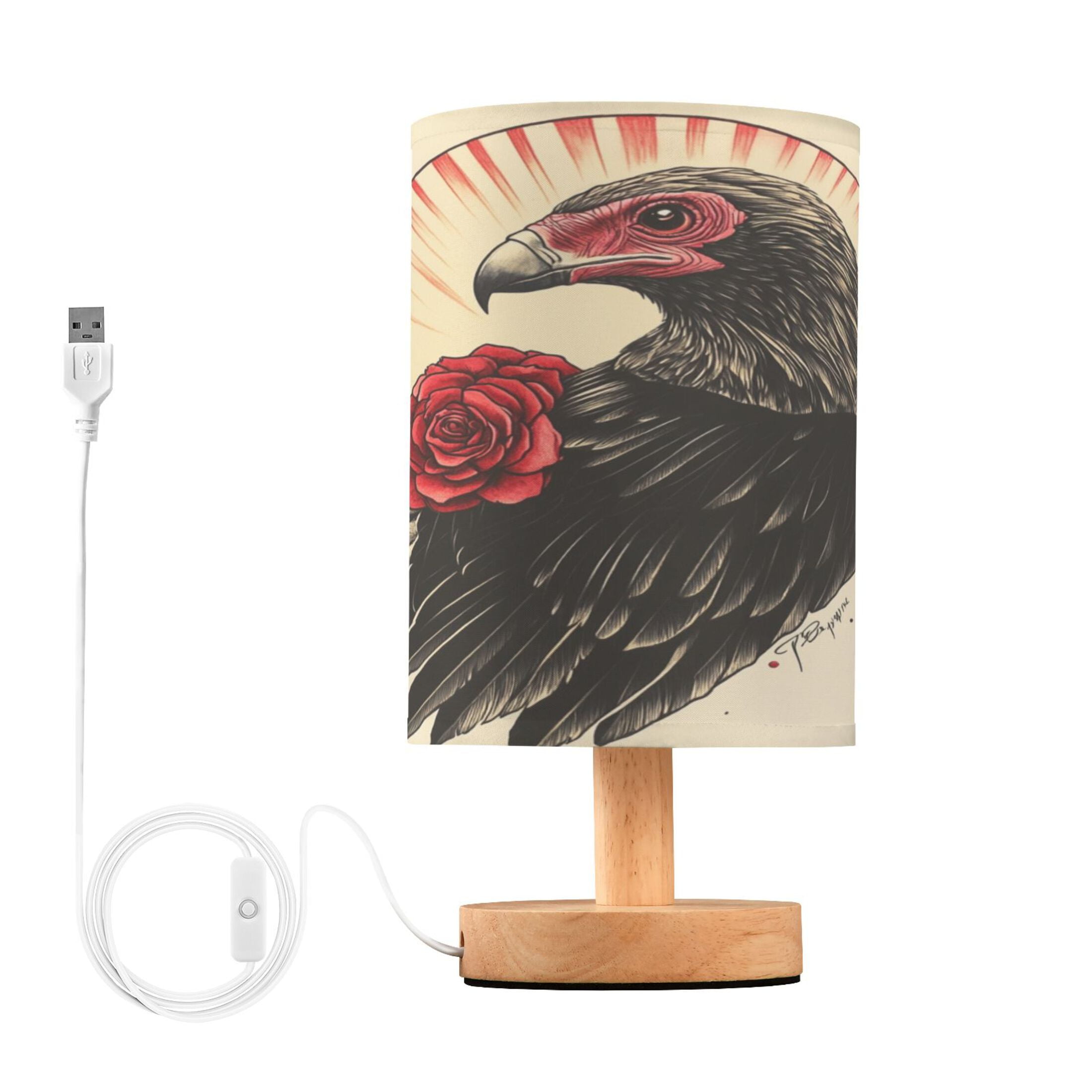 WOBOGO Illustration Of A Vulture with Red Roses on Its Back Bedroom ...