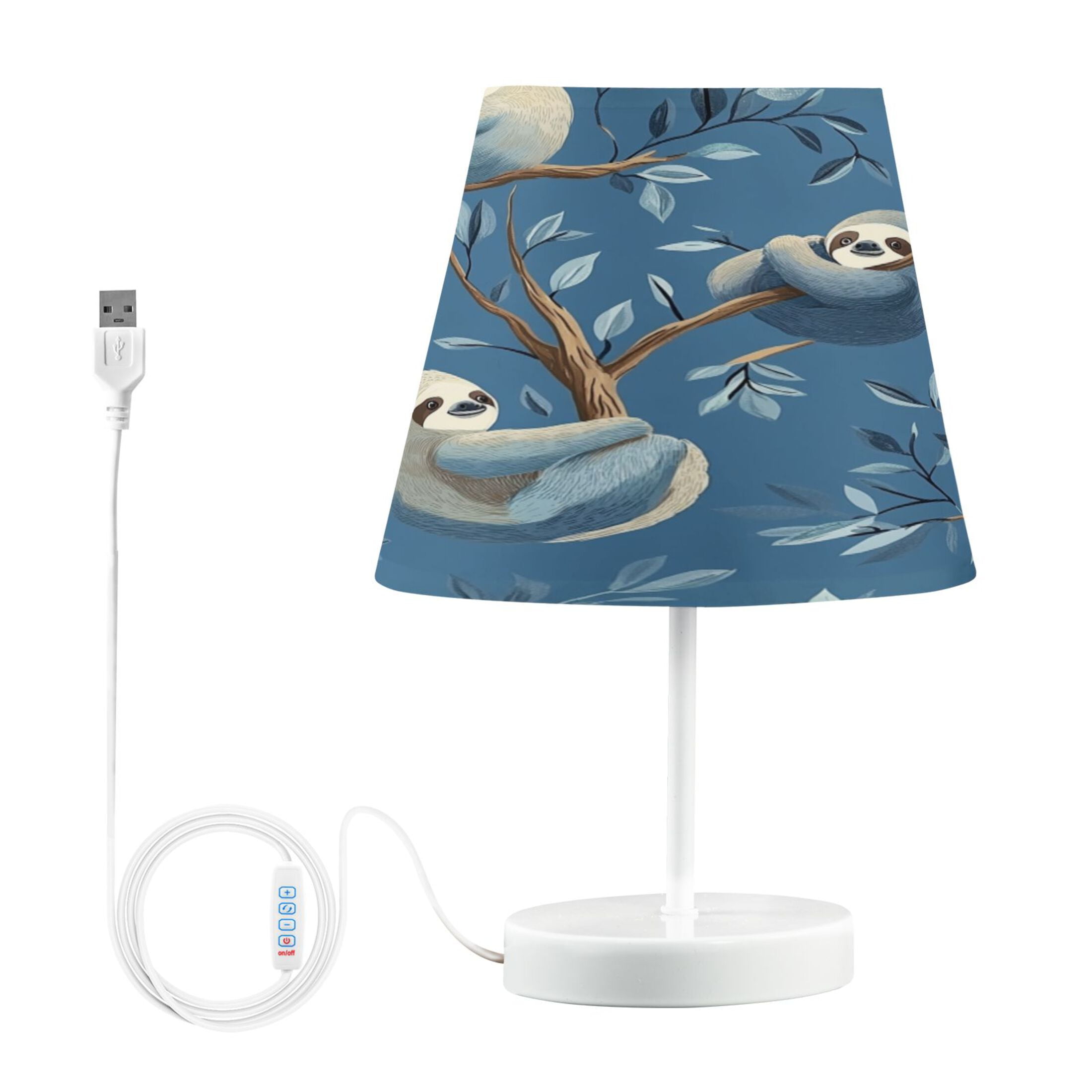WOBOGO Illustration Of Cute Sloth Lying on The Tree Table Lamps Bedroom ...