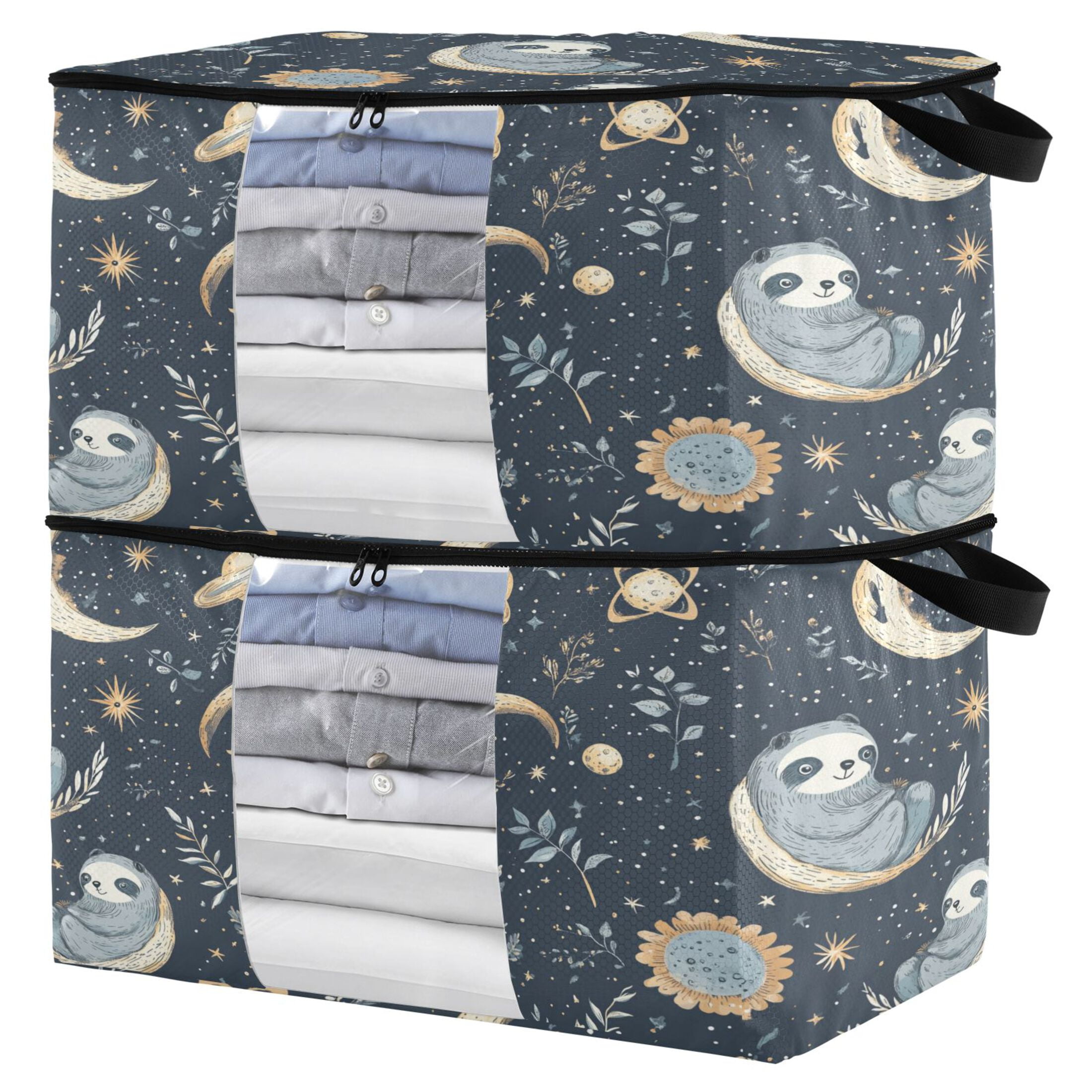 WOBOGO Illustration Of Cute Sloth in Space Clothes Storage 2Pack ...