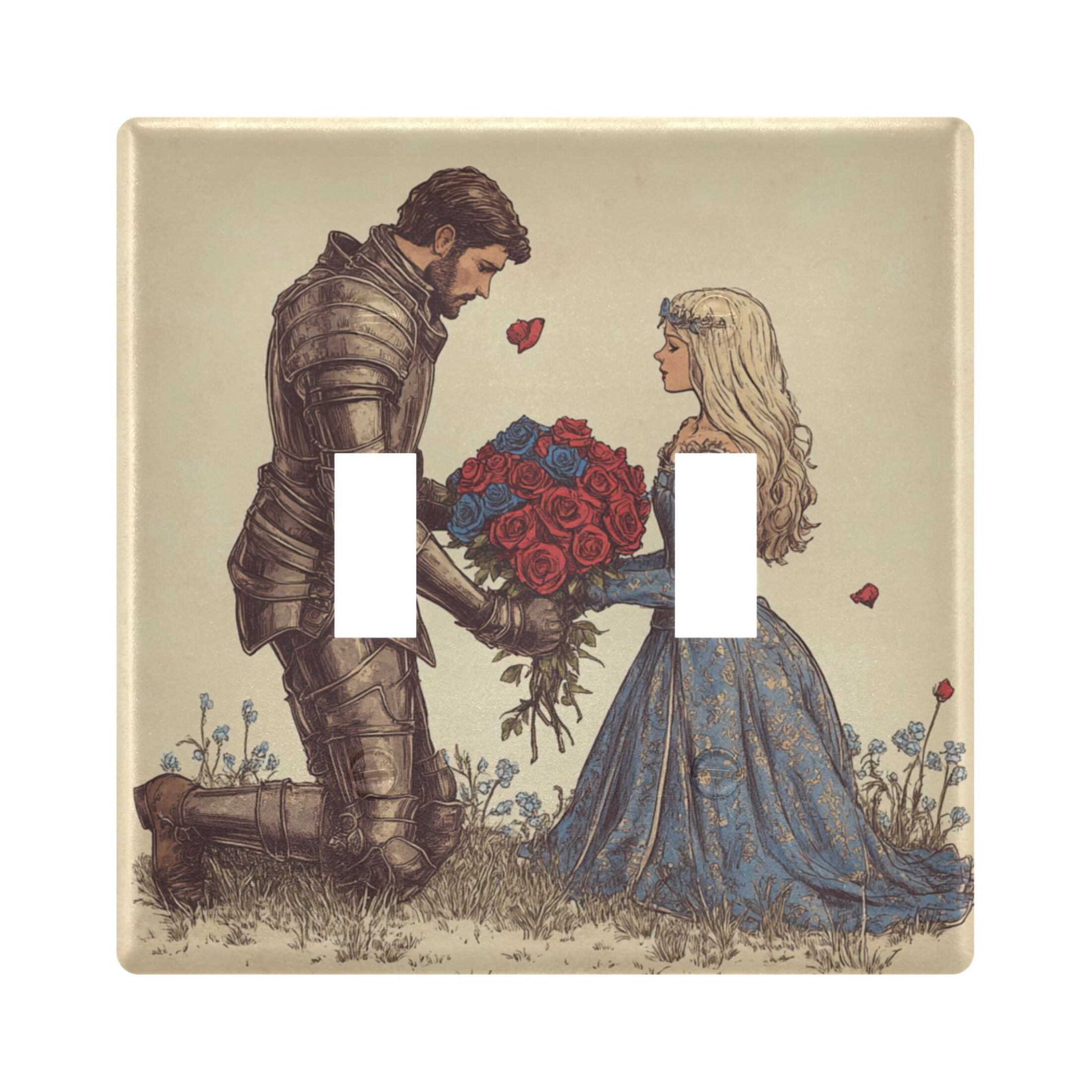 WOBOGO Illustration Of Knight Sending Flowers To Princess 2-hole Switch ...