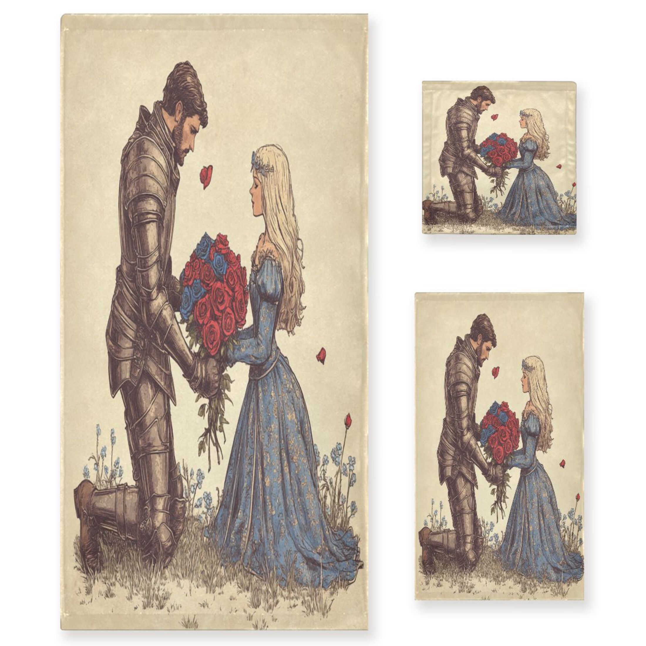 WOBOGO Illustration Of Knight Sending Flowers To Princess Ultra Soft 3 ...