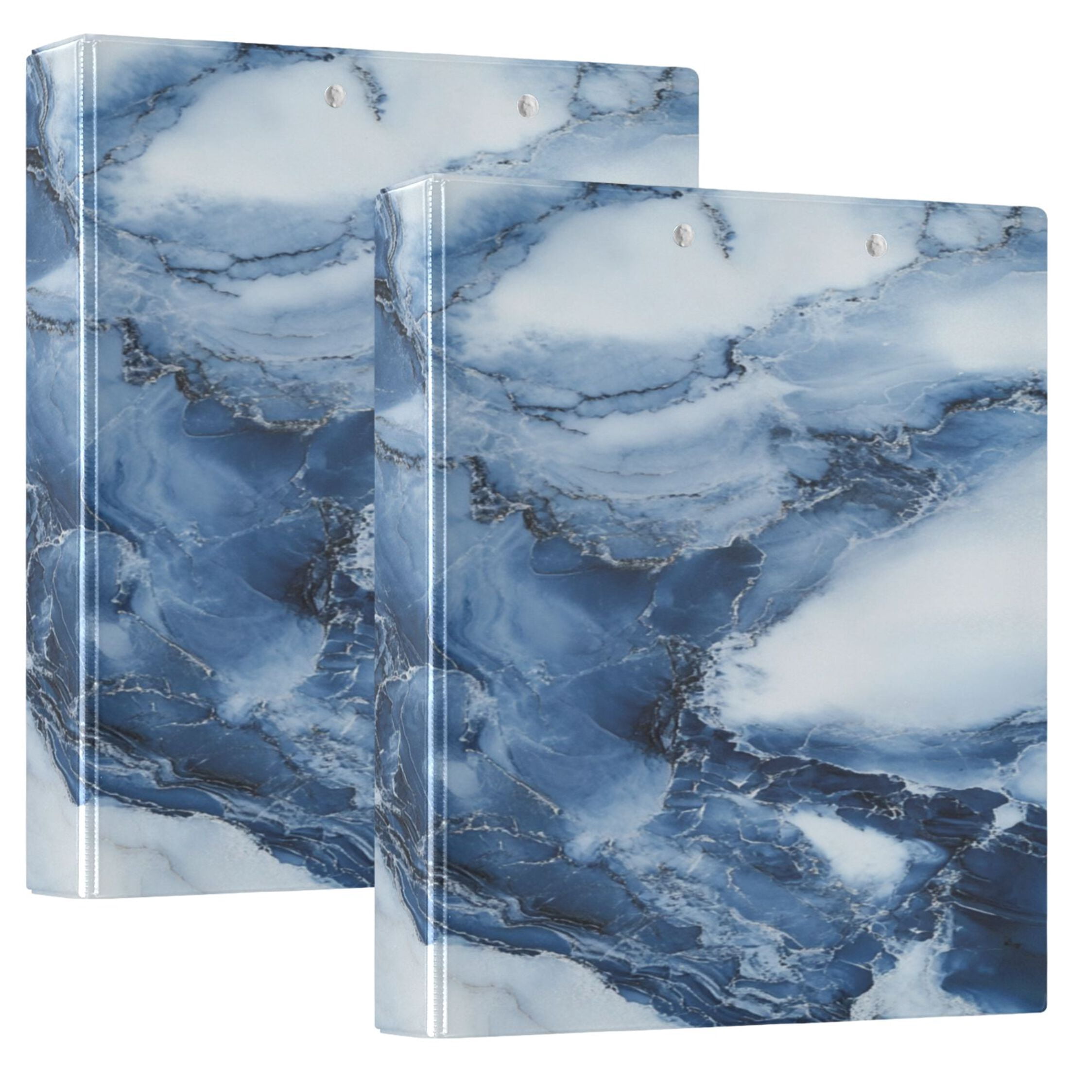 WOBOGO Ink Blue White Marble File Folders Extra Large Capacity to Hold ...