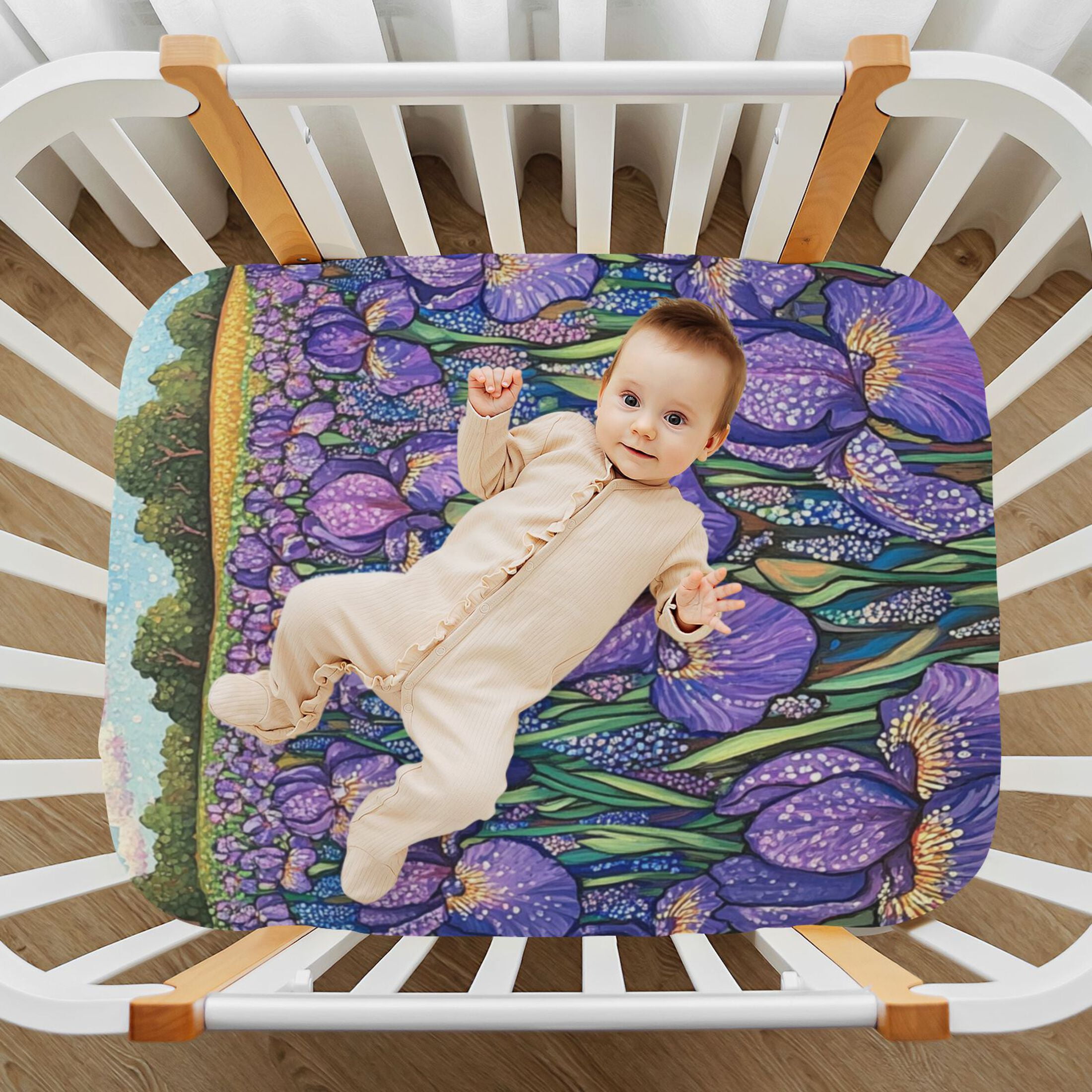 WOBOGO Iris Bush Baby Crib Sheets Super Soft Microfiber Playard Sheet ...