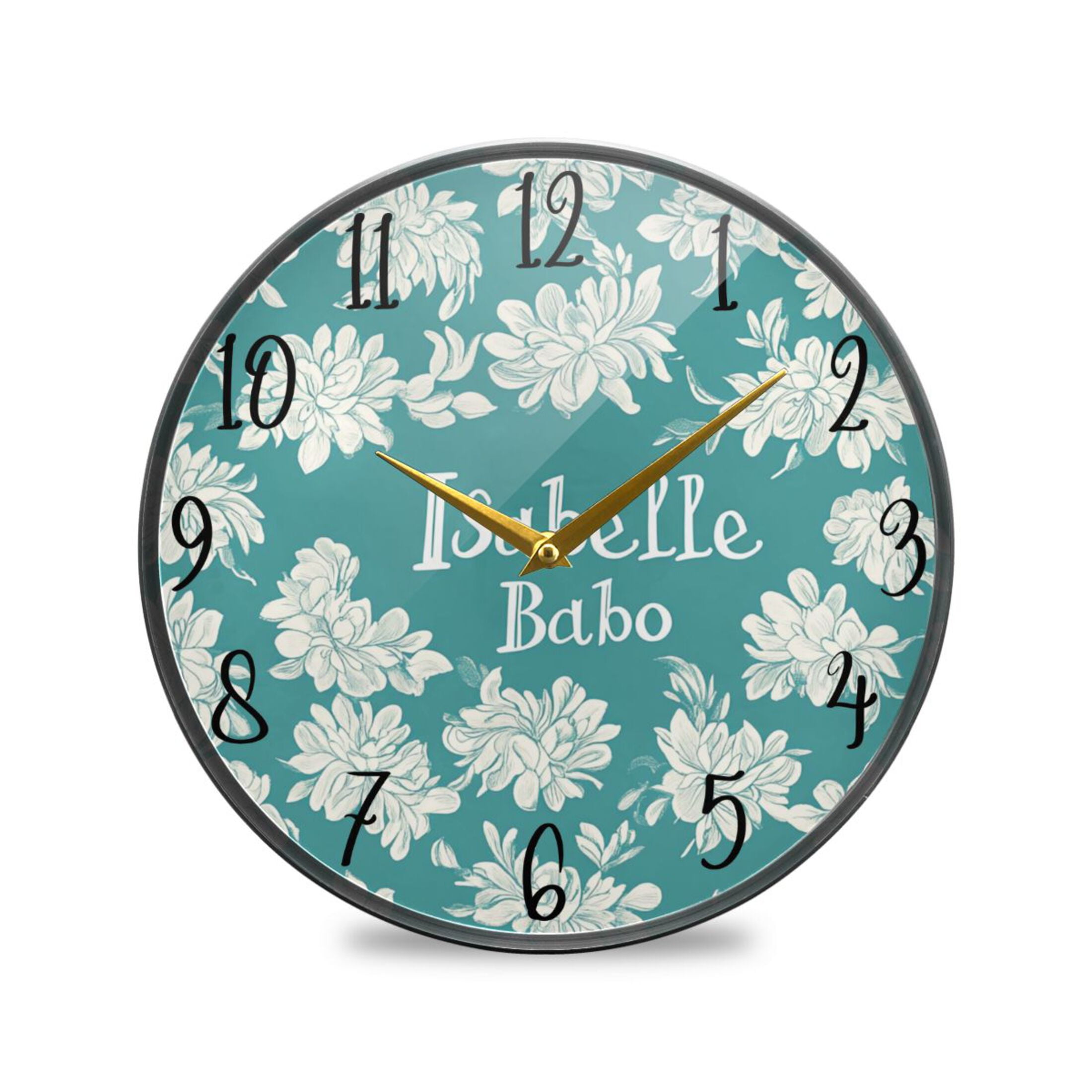 WOBOGO Isabelle Babo Acrylic Wall Clock Battery Operated 11.9in Silent ...