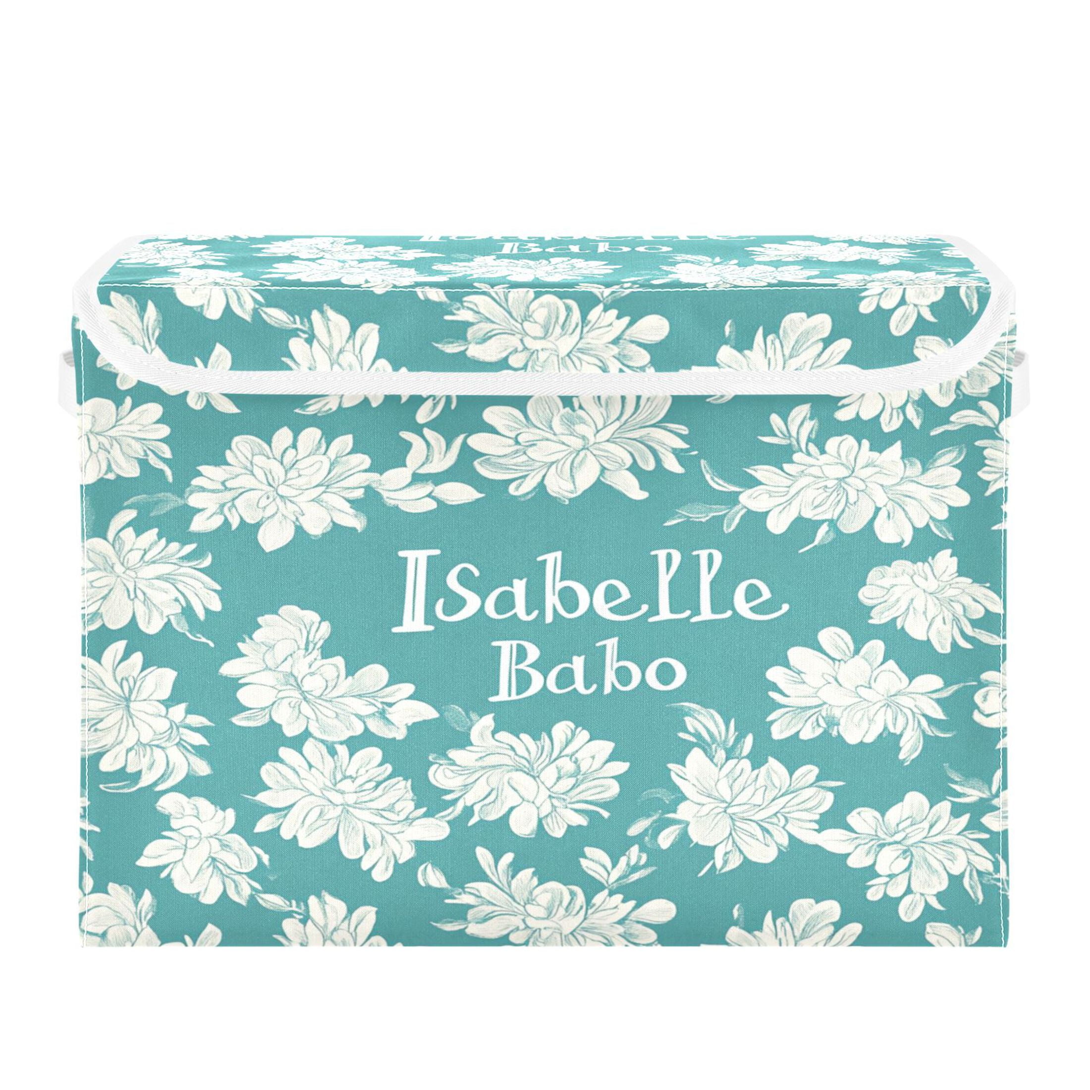 WOBOGO Isabelle Babo Large Collapsible Storage Box Flip Lid Fabric ...